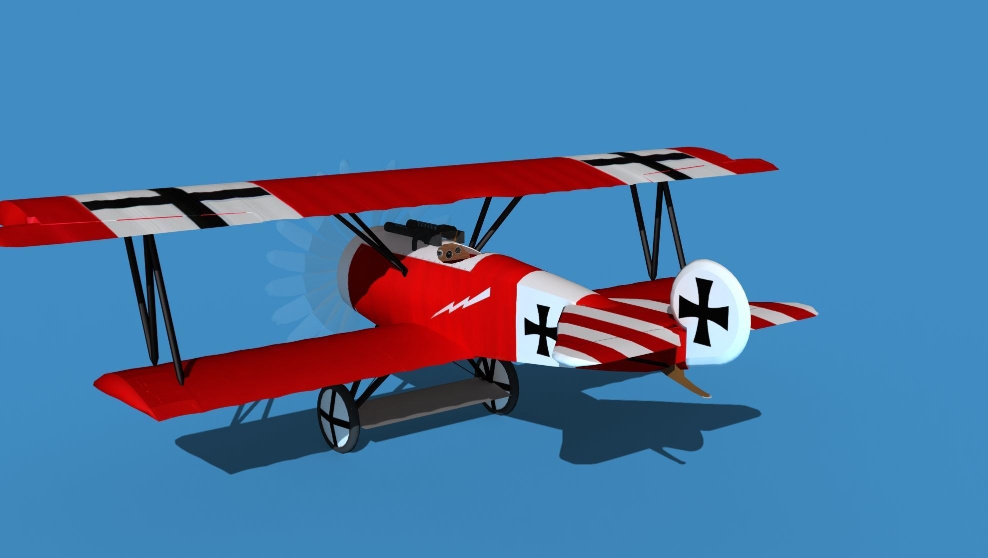Fokker D-VI V03 3D model animated rigged | CGTrader