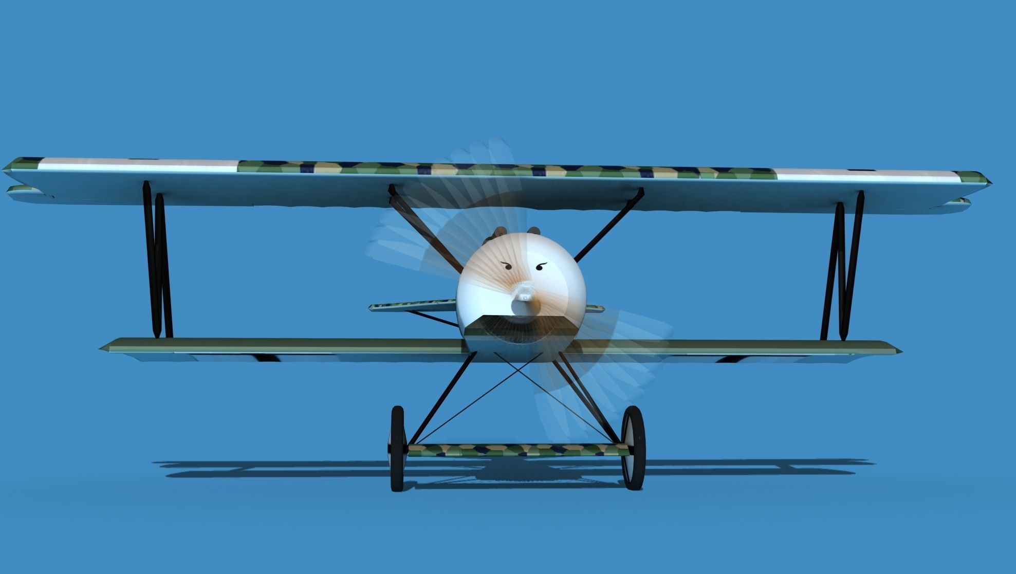 Fokker D-VI V05 3D model animated rigged | CGTrader