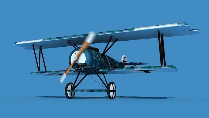 Fokker D-VI V07 3D model animated rigged | CGTrader