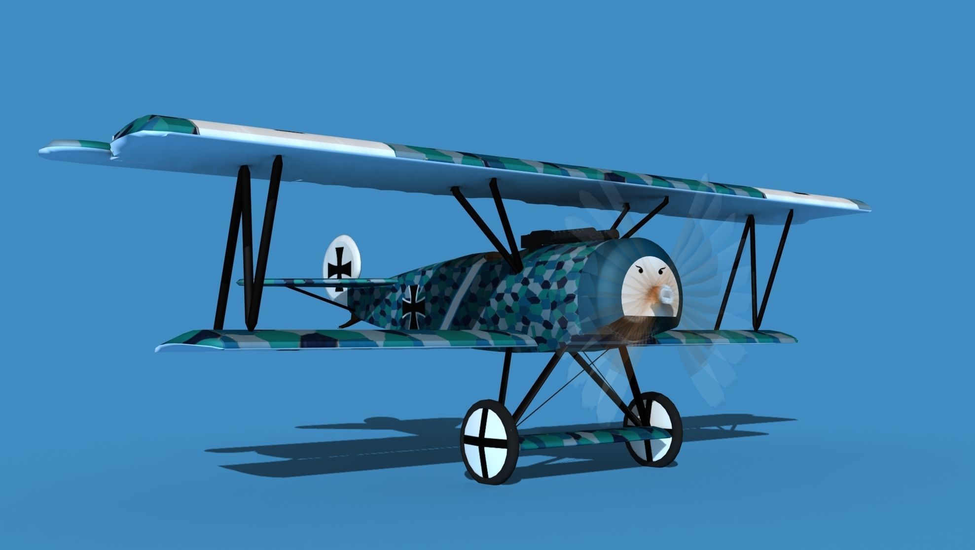 Fokker D-VI V07 3D model animated rigged | CGTrader