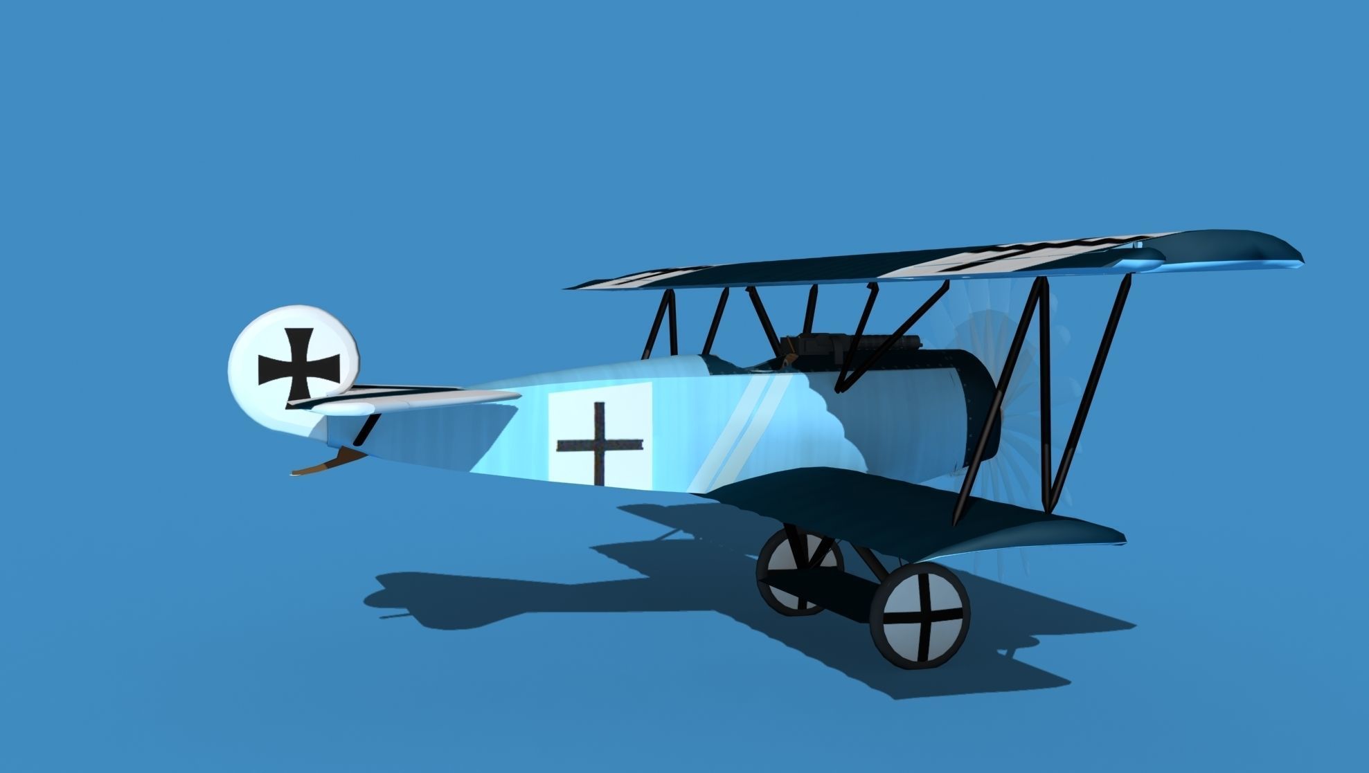 Fokker D-VI V08 3D model animated rigged | CGTrader