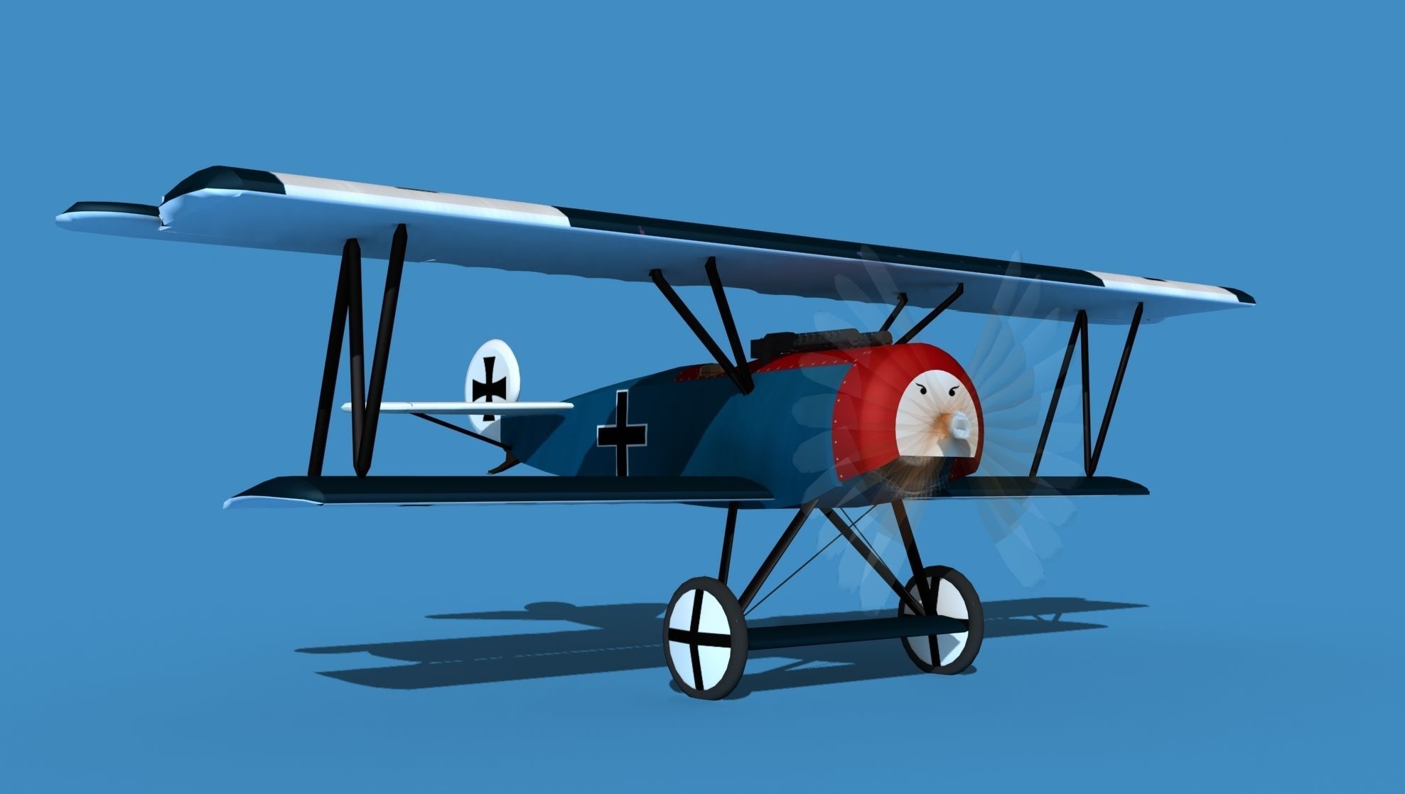 Fokker D-VI V09 3D model animated rigged | CGTrader