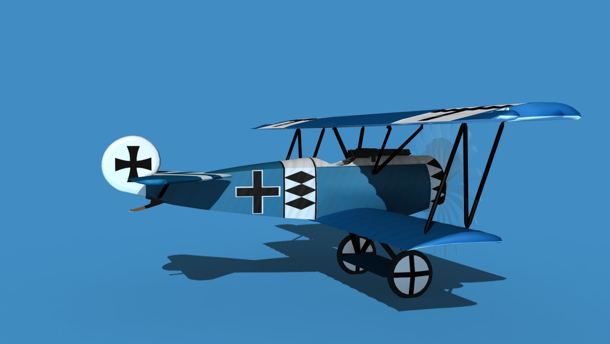 Fokker D-VI V10 3D model animated rigged | CGTrader