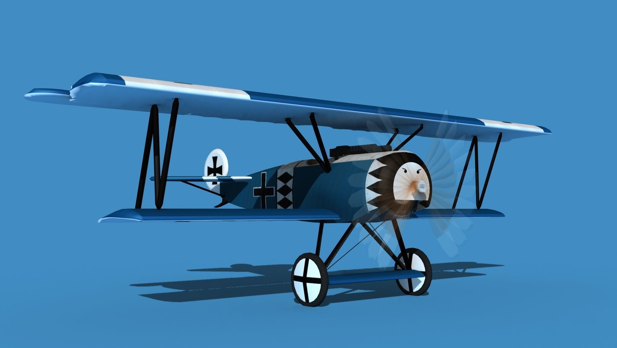 Fokker D-VI V10 3D model animated rigged | CGTrader