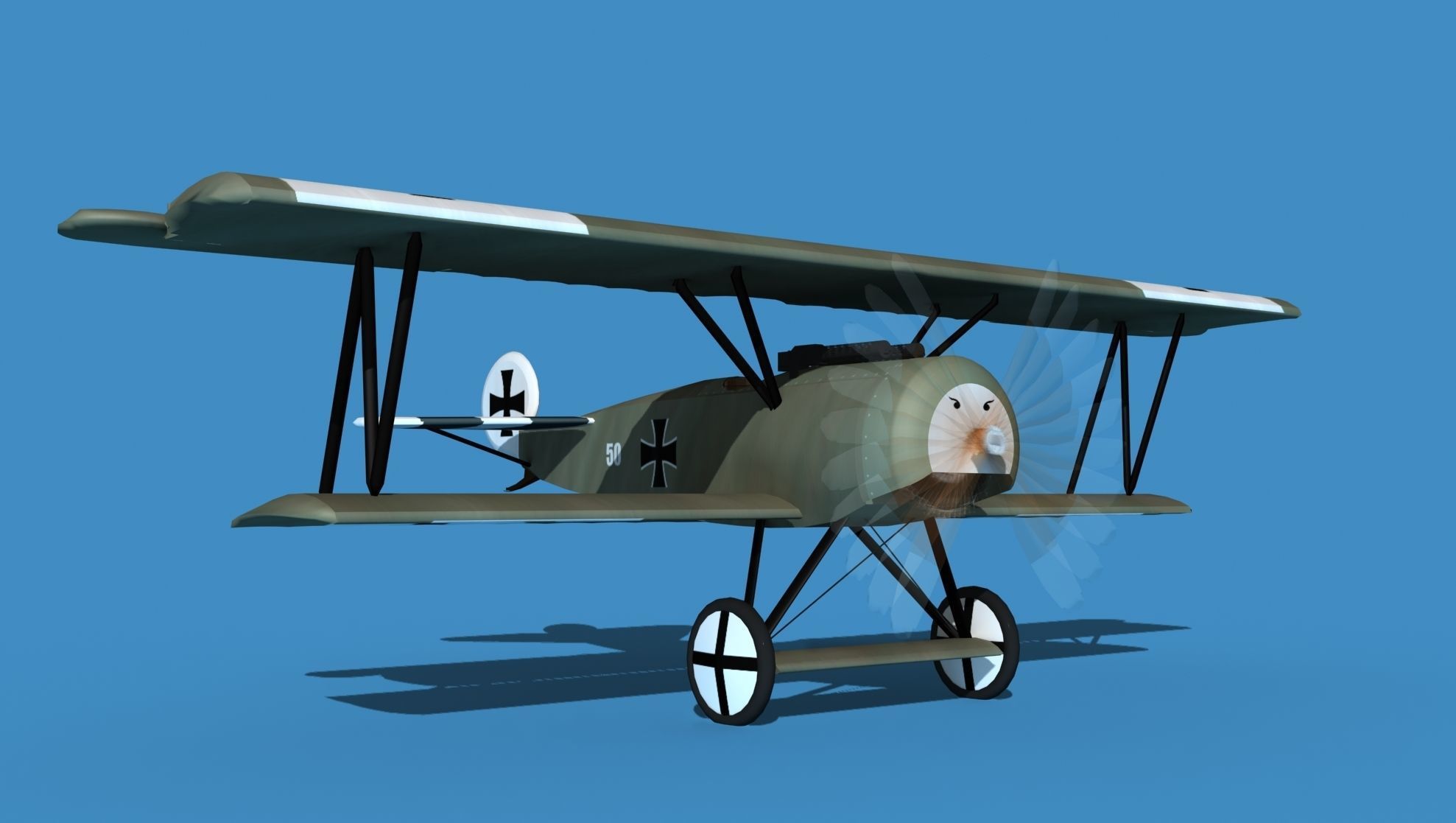 Fokker D-VI V11 3D model animated rigged | CGTrader