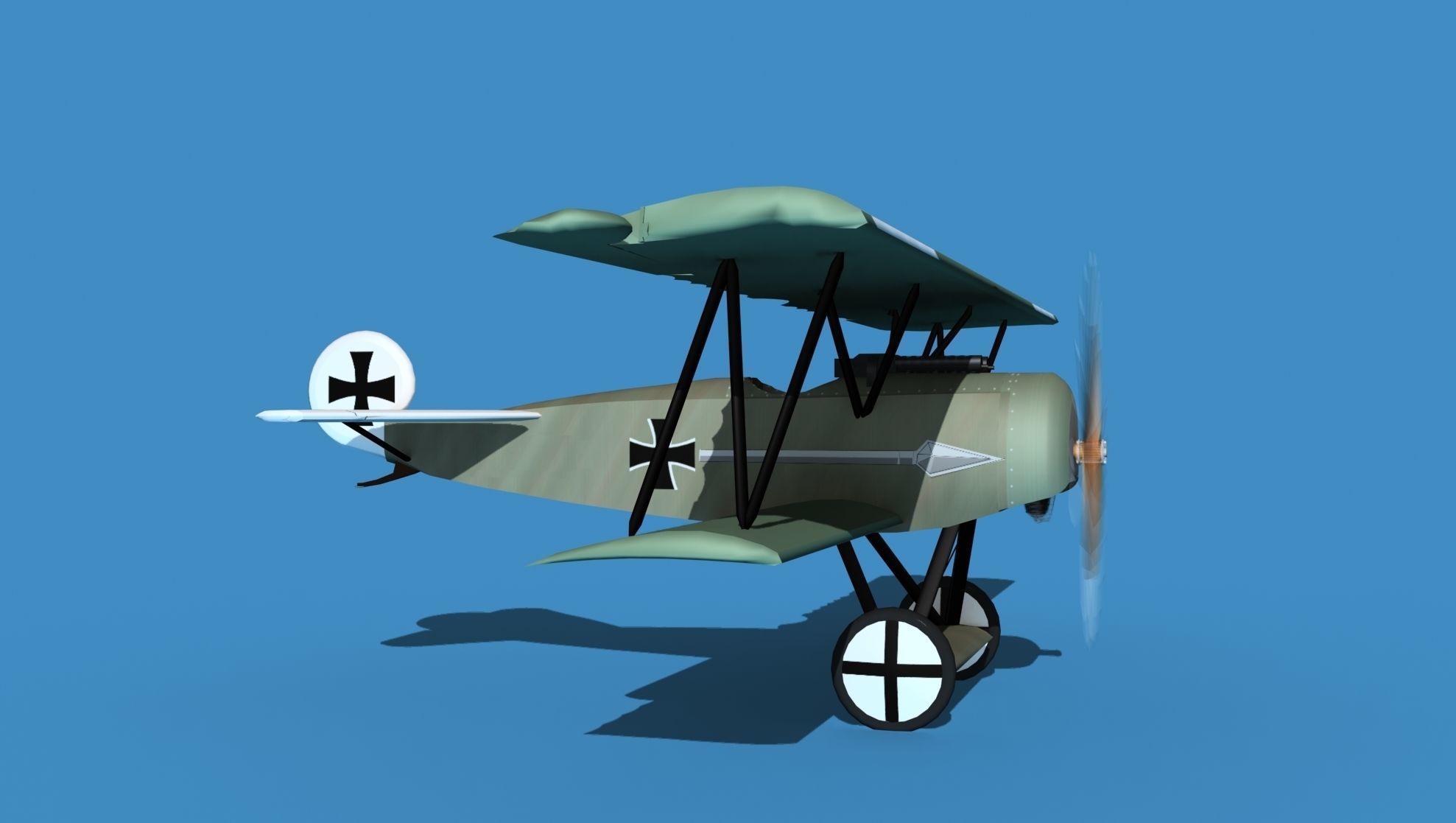 Fokker D-VI V15 3D model animated rigged | CGTrader