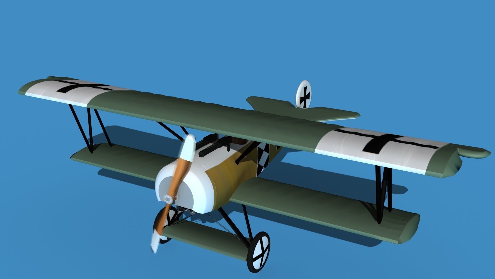 Fokker D-VI V16 3D model animated rigged | CGTrader