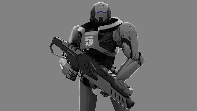 Android Soldier rigged character 3D model rigged | CGTrader
