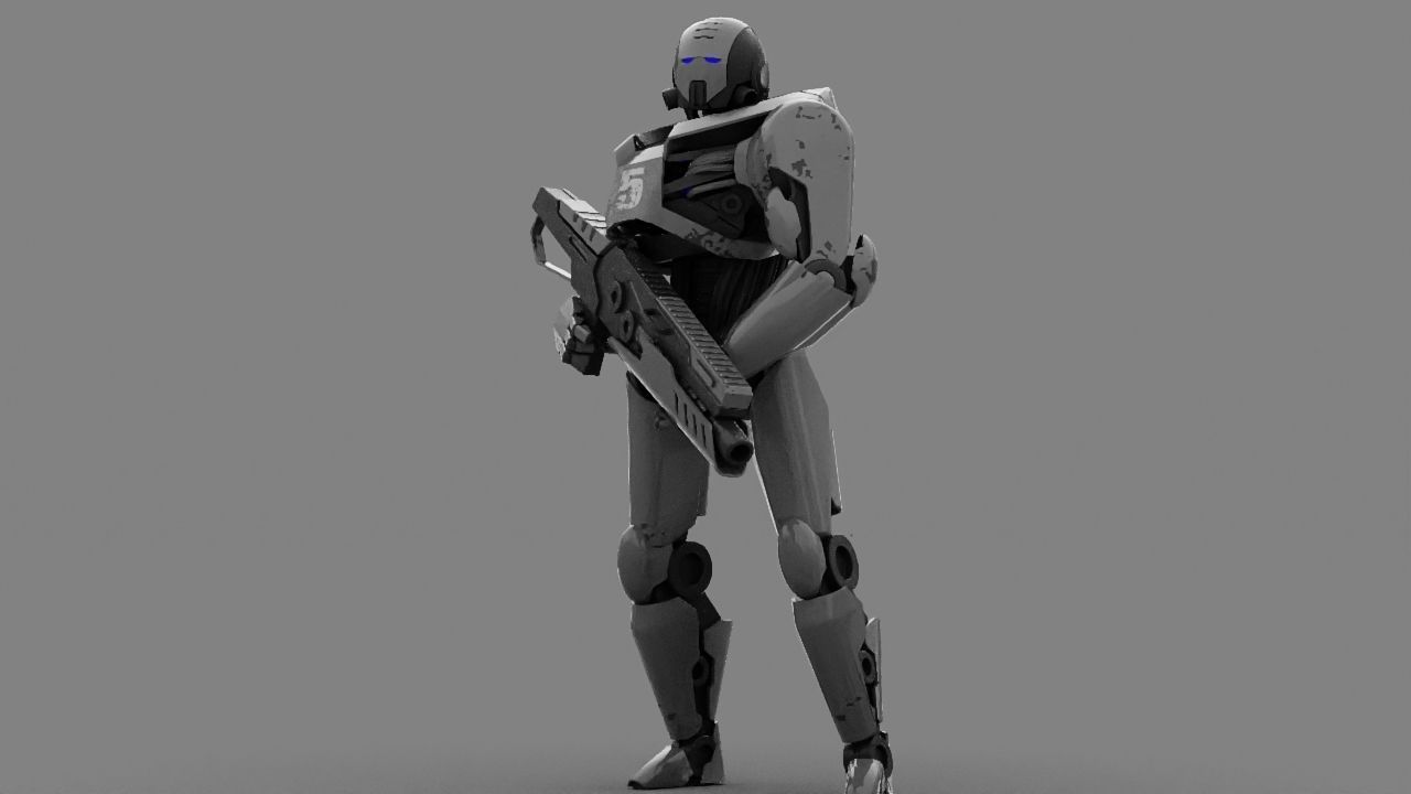 Android Soldier rigged character 3D model rigged | CGTrader