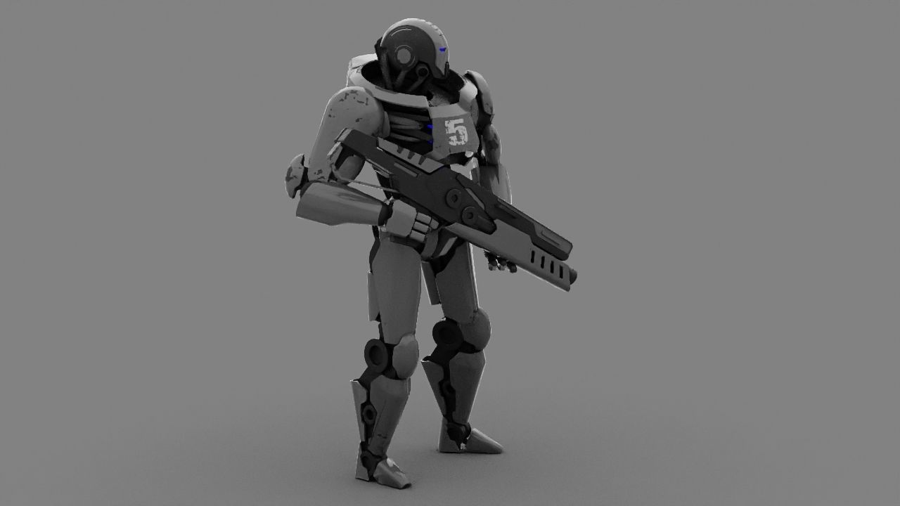 Android Soldier rigged character 3D model rigged | CGTrader