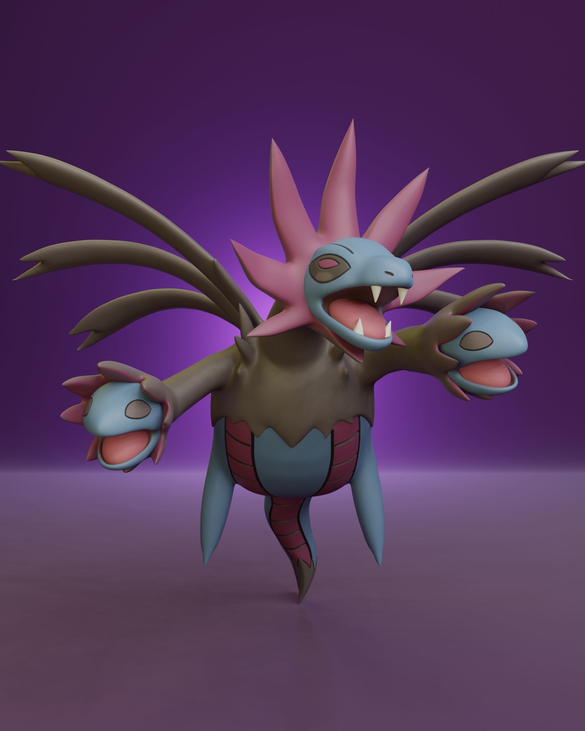 Pokemon - Deino Zweilous and Hydreigon with 2 poses 3D model 3D ...