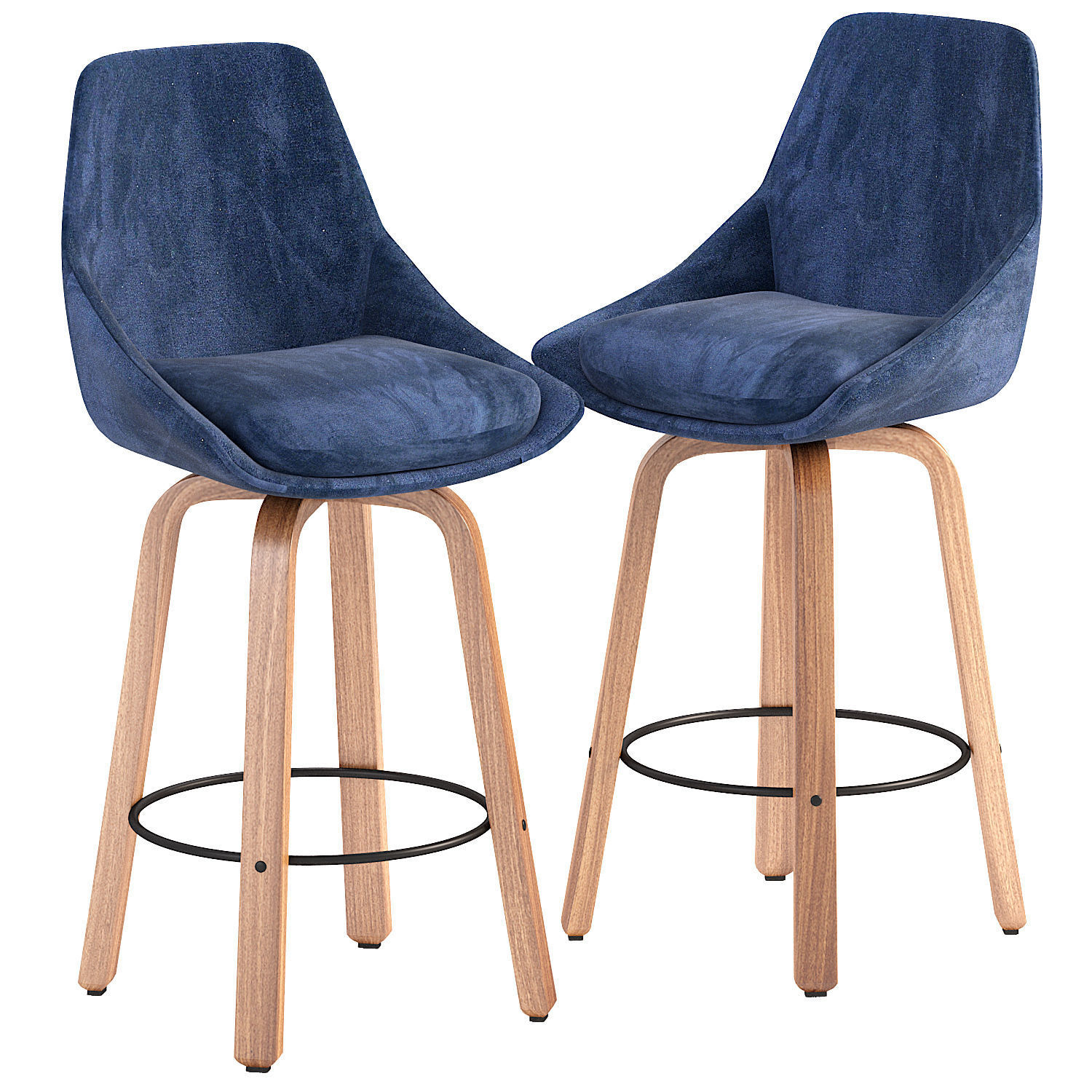 Fraser Set 2 Counter-Height Stools - Blue Corduroy 3D model | CGTrader
