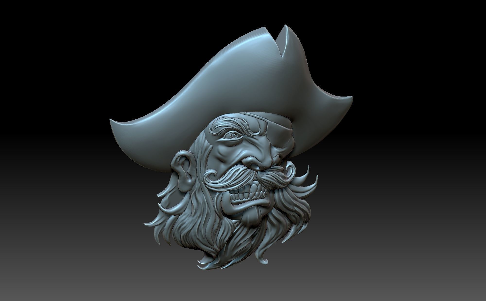 Pirate head 3D model 3D printable | CGTrader