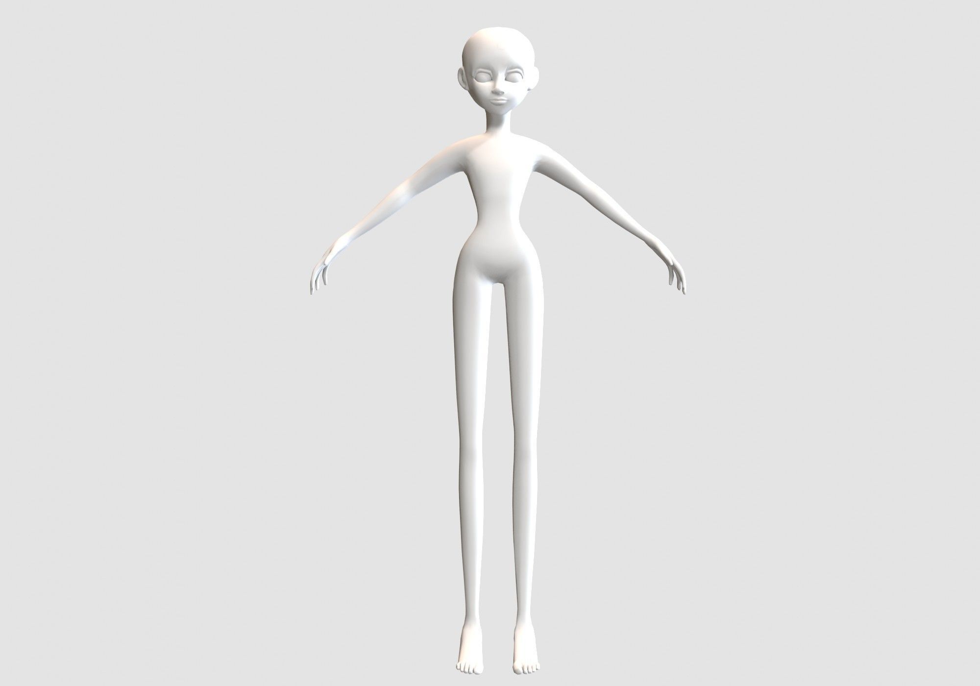 female cartoon body 3D model | CGTrader
