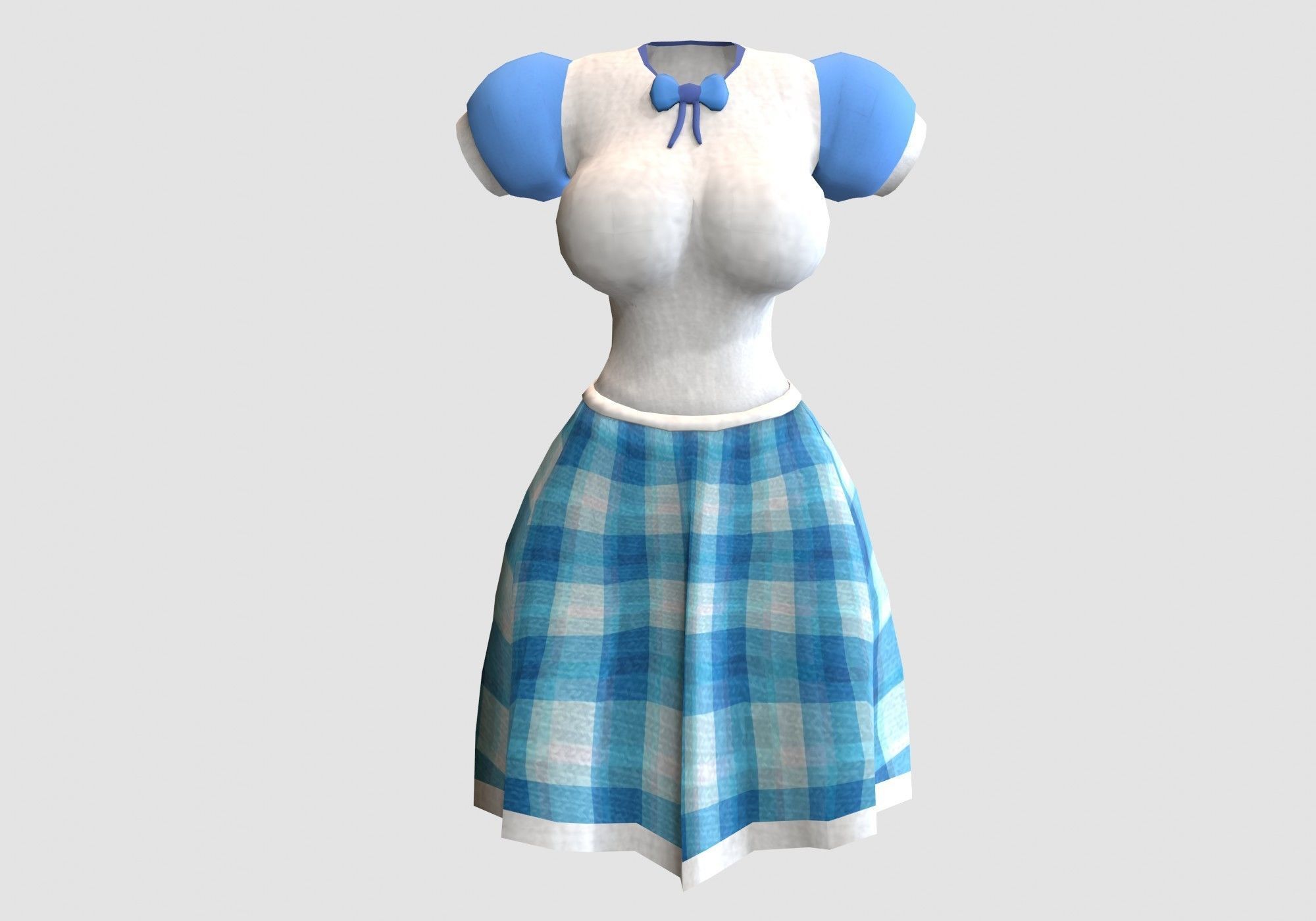 blue dress outfit 3D model | CGTrader
