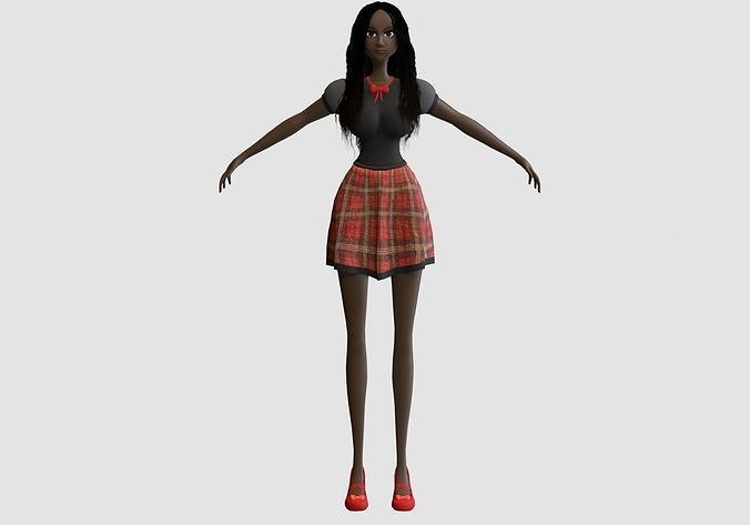 black curvy woman 3D model | CGTrader