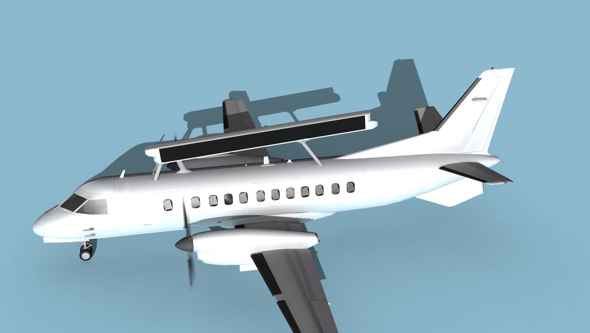 SAAB SF340 AEWAC 3D model animated rigged | CGTrader