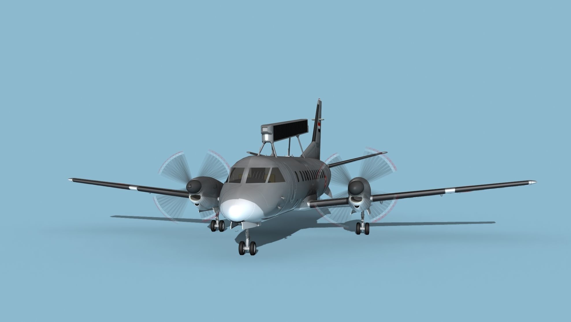 SAAB SF340 AEWAC V06 Yemen 3D model animated rigged | CGTrader