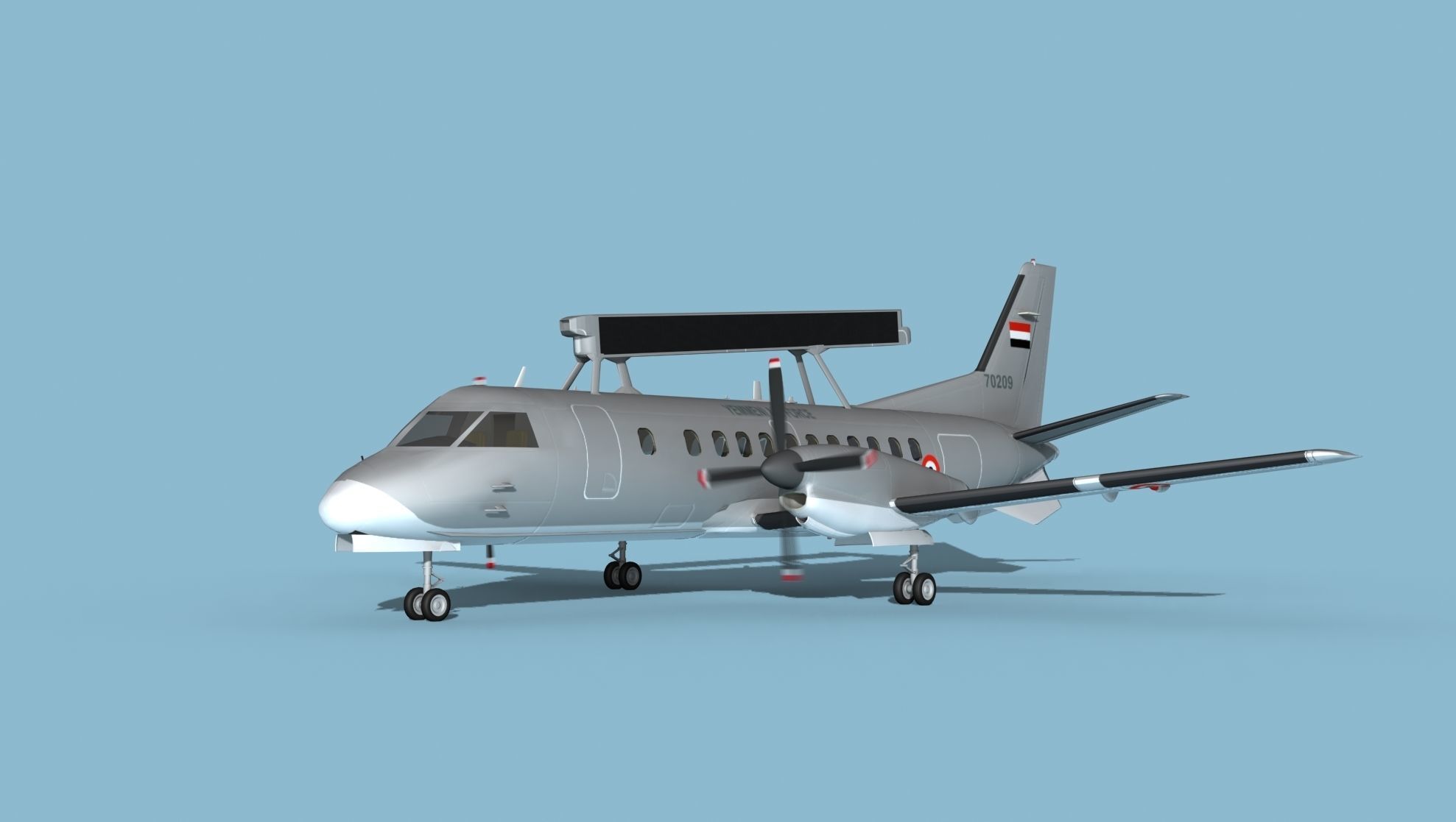 SAAB SF340 AEWAC V06 Yemen 3D model animated rigged | CGTrader