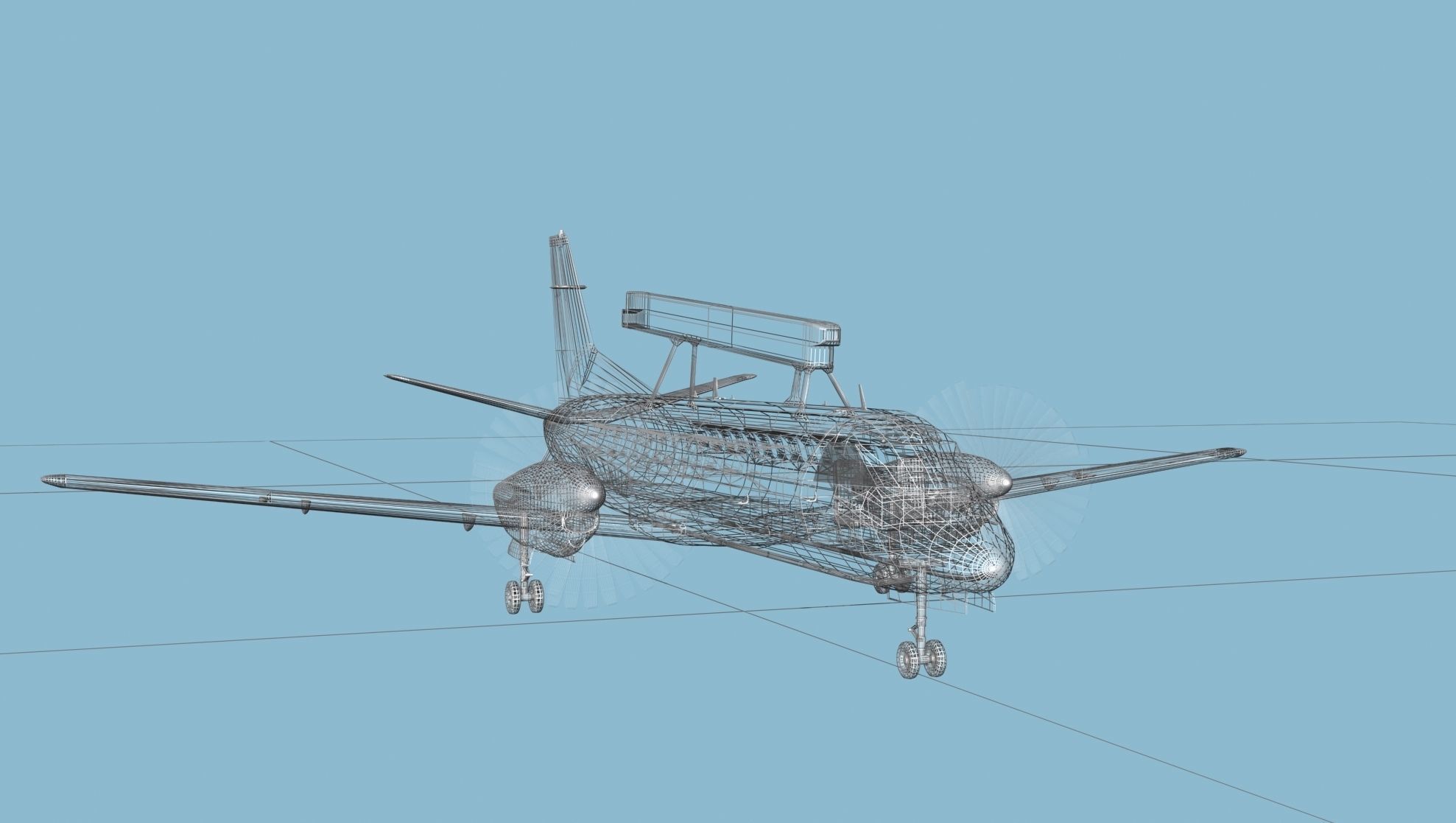 SAAB SF340 AEWAC V06 Yemmen 3D model animated rigged | CGTrader