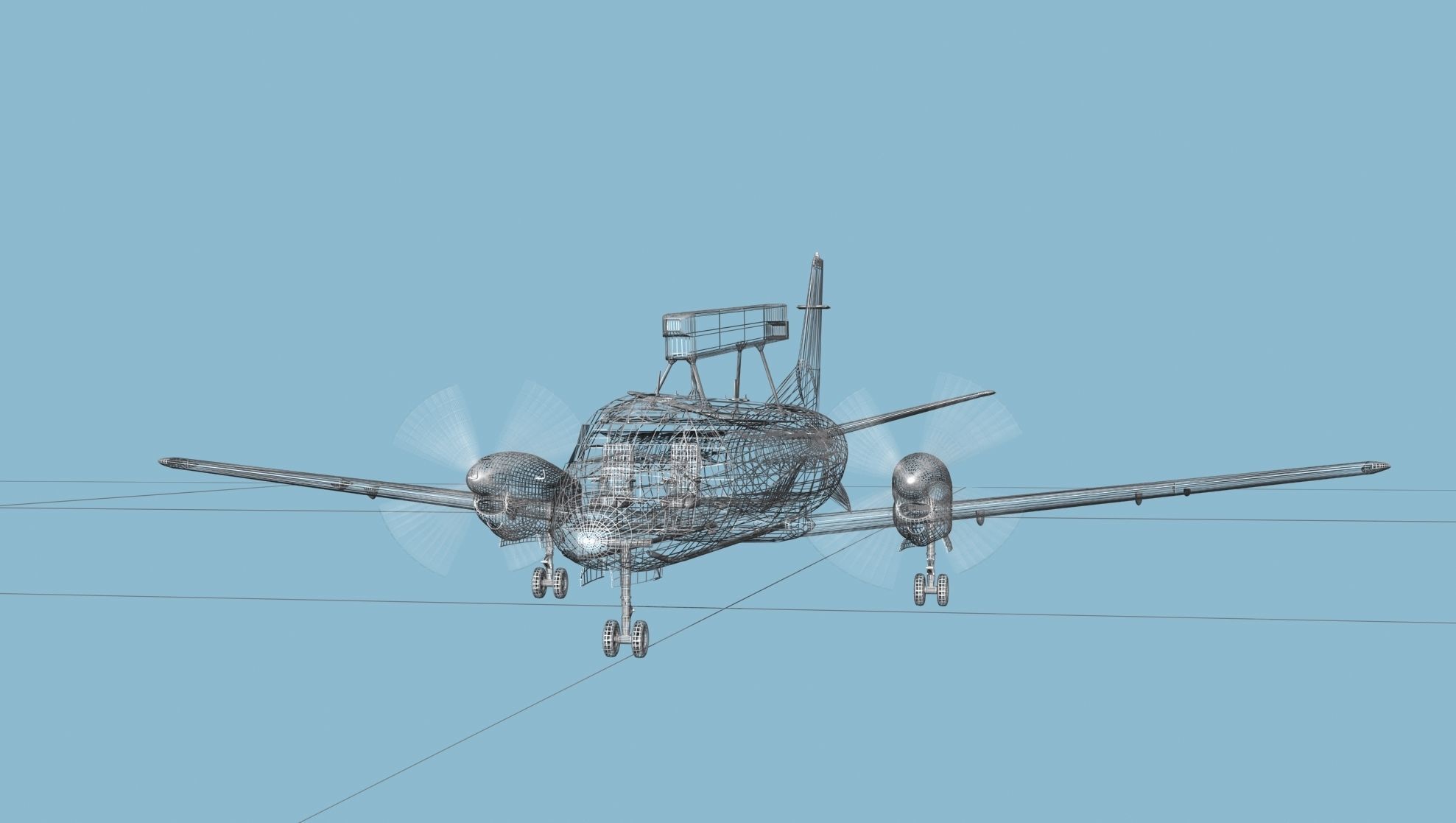SAAB SF340 AEWAC V06 Yemmen 3D model animated rigged | CGTrader