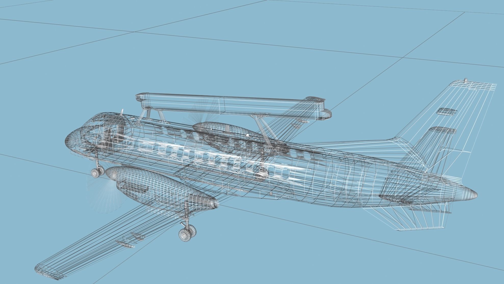 SAAB SF340 AEWAC V06 Yemmen 3D model animated rigged | CGTrader