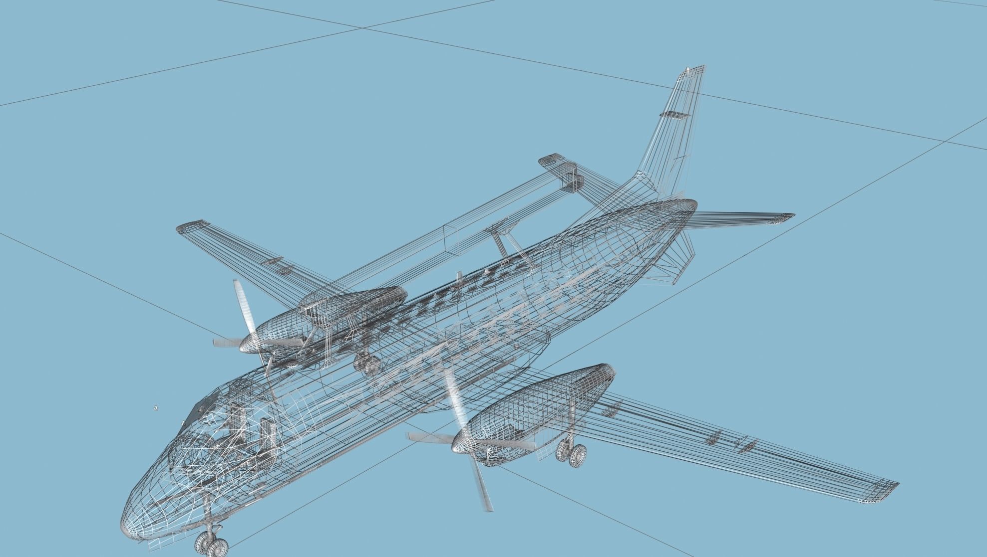 SAAB SF340 AEWAC V06 Yemmen 3D model animated rigged | CGTrader