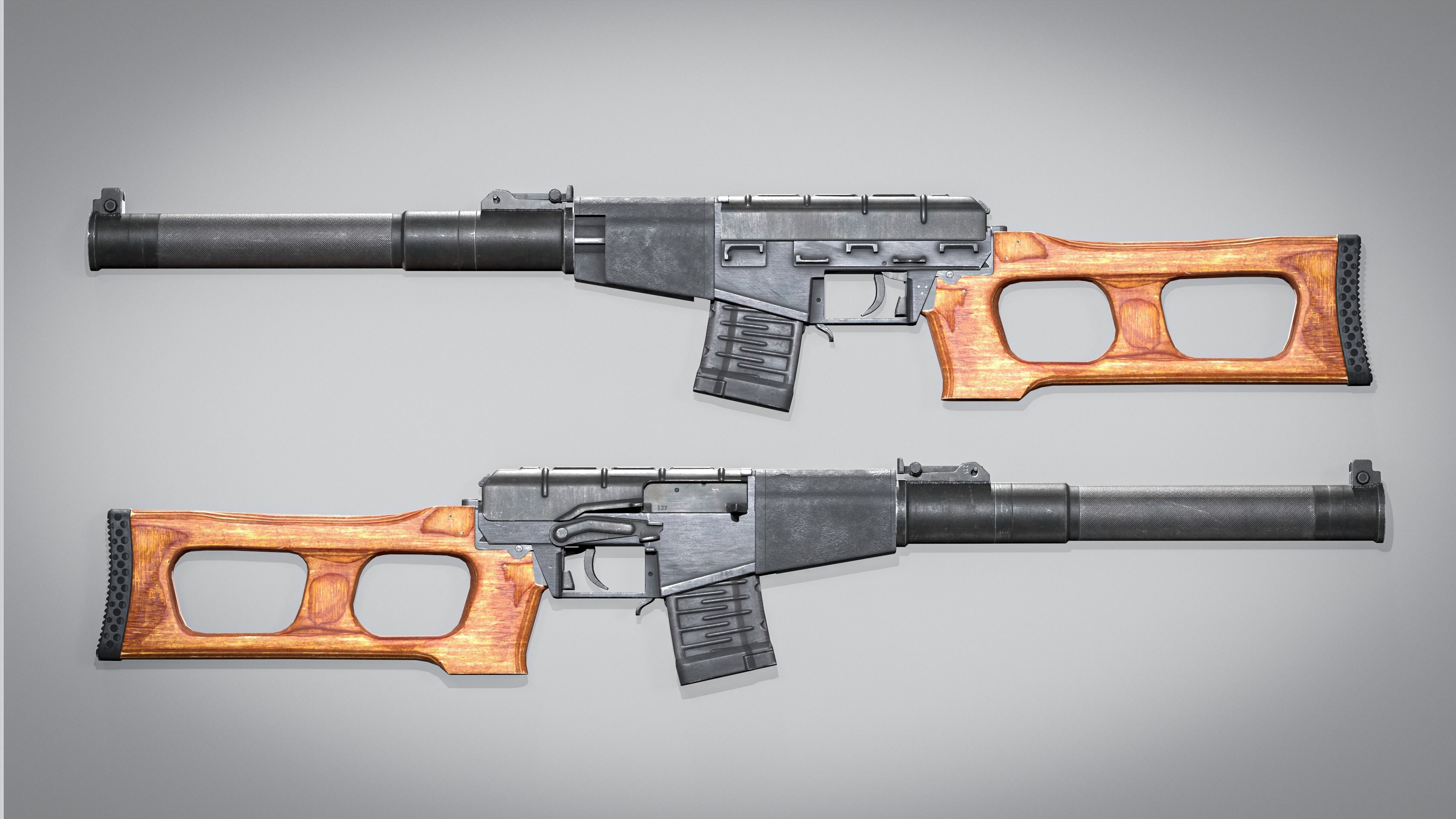 3D Model Collection MILITARY Game Ready AS VAL and VSS VR / AR / low ...