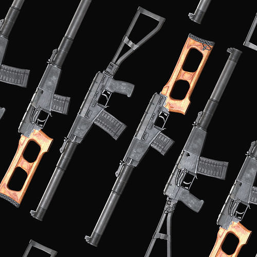 3D Model Collection MILITARY Game Ready AS VAL and VSS VR / AR / low ...