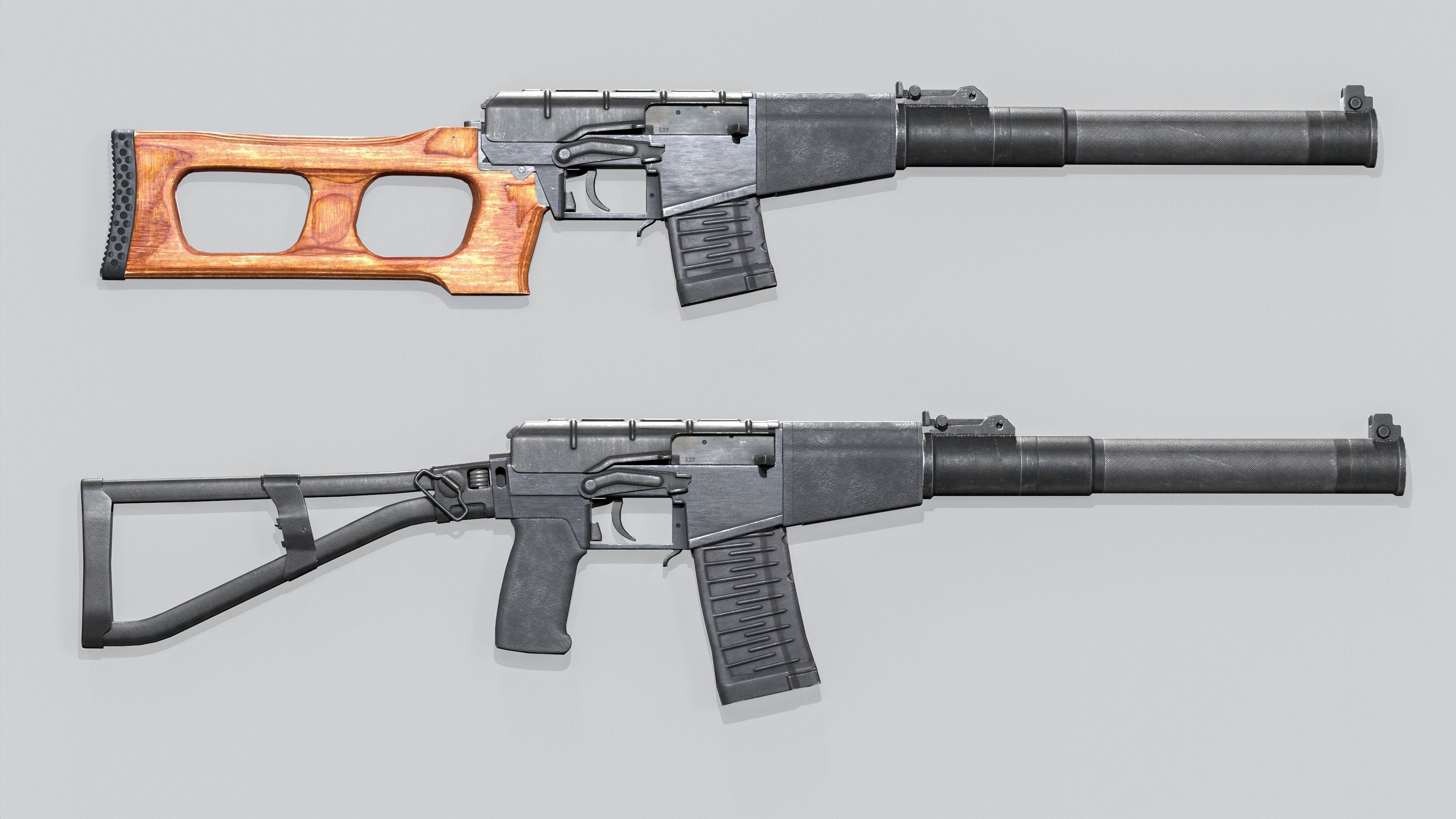 3D Model Collection MILITARY Game Ready AS VAL and VSS VR / AR / low ...