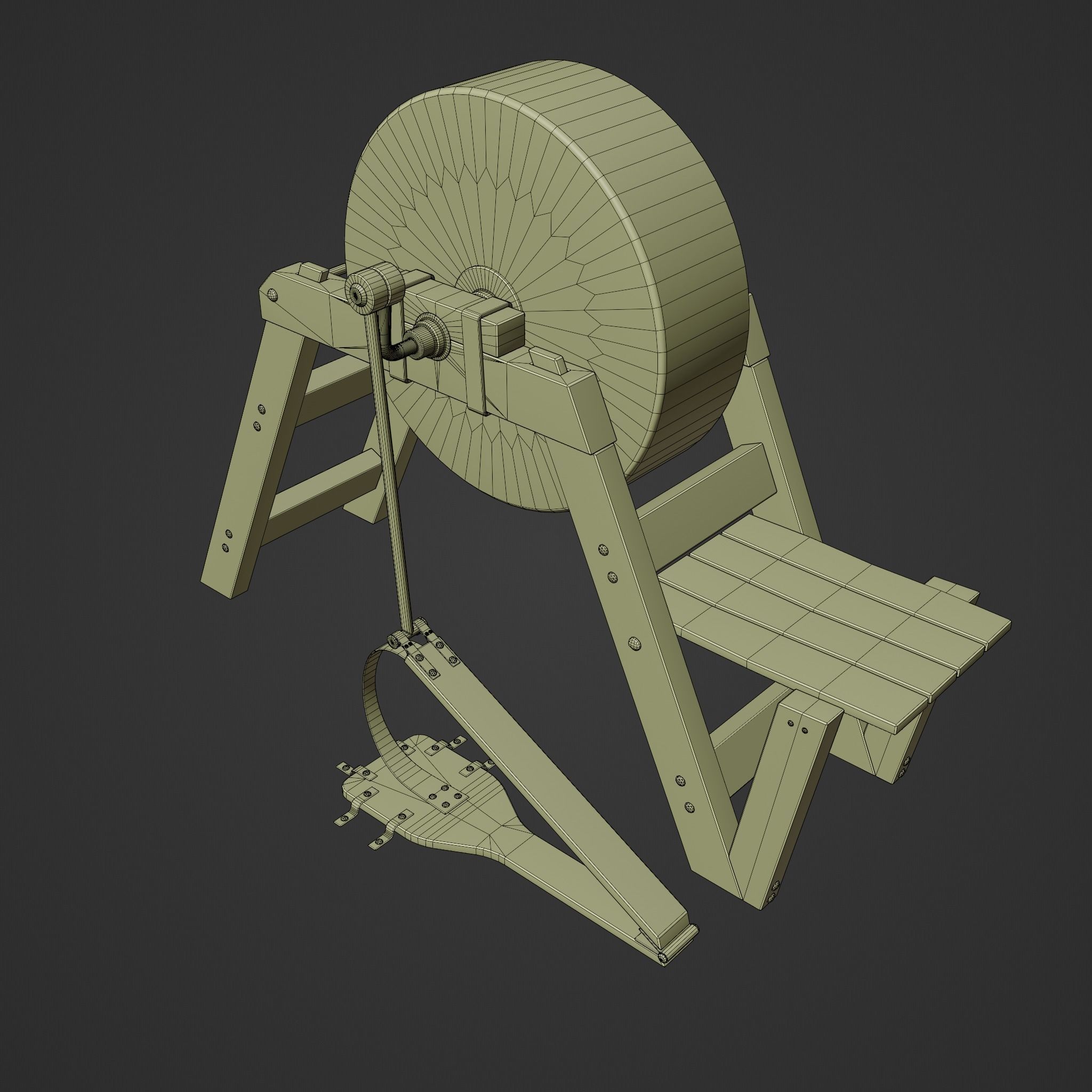 3D model Medevil grinding wheel VR / AR / low-poly | CGTrader