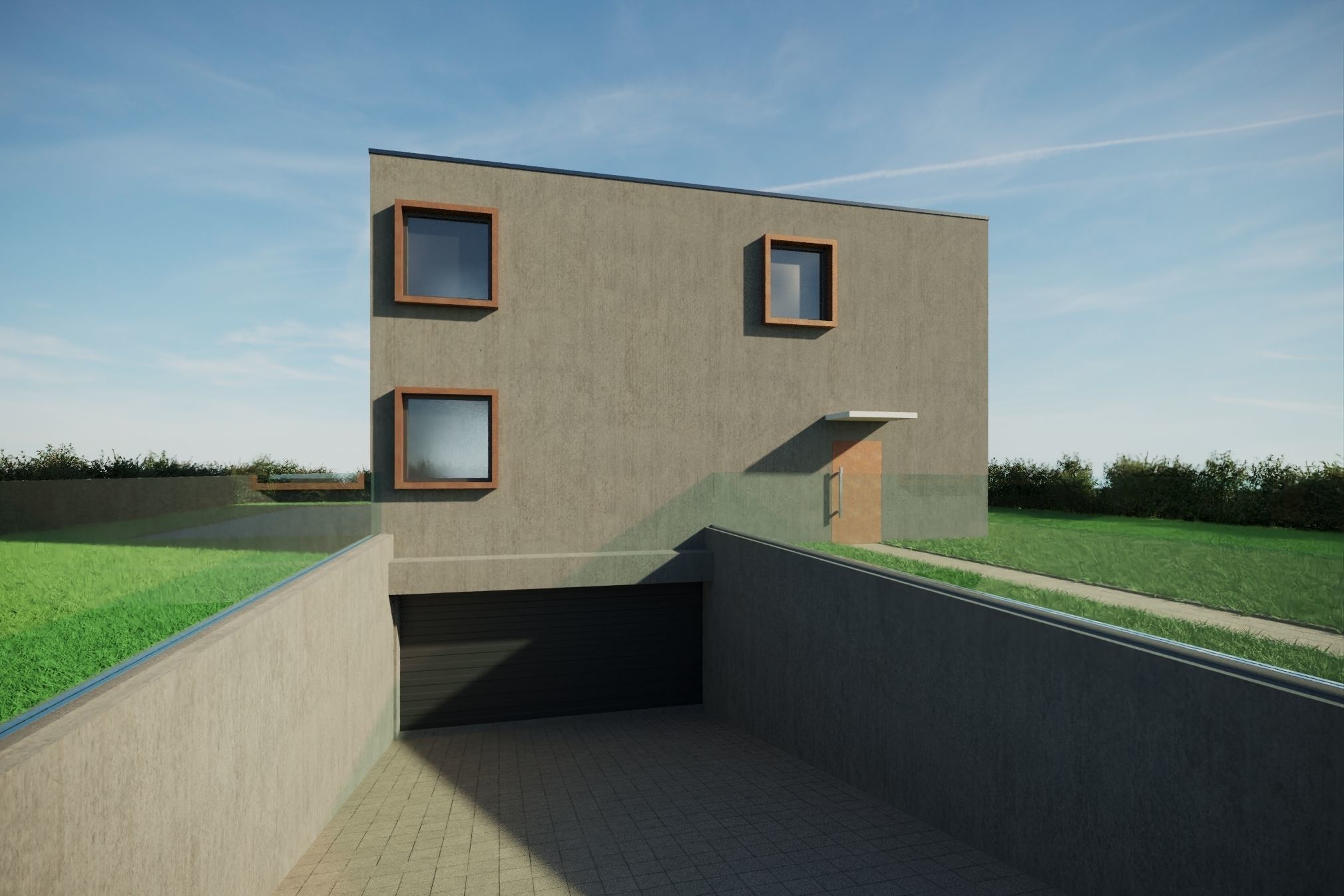 Contemporary Concrete House 3D model | CGTrader