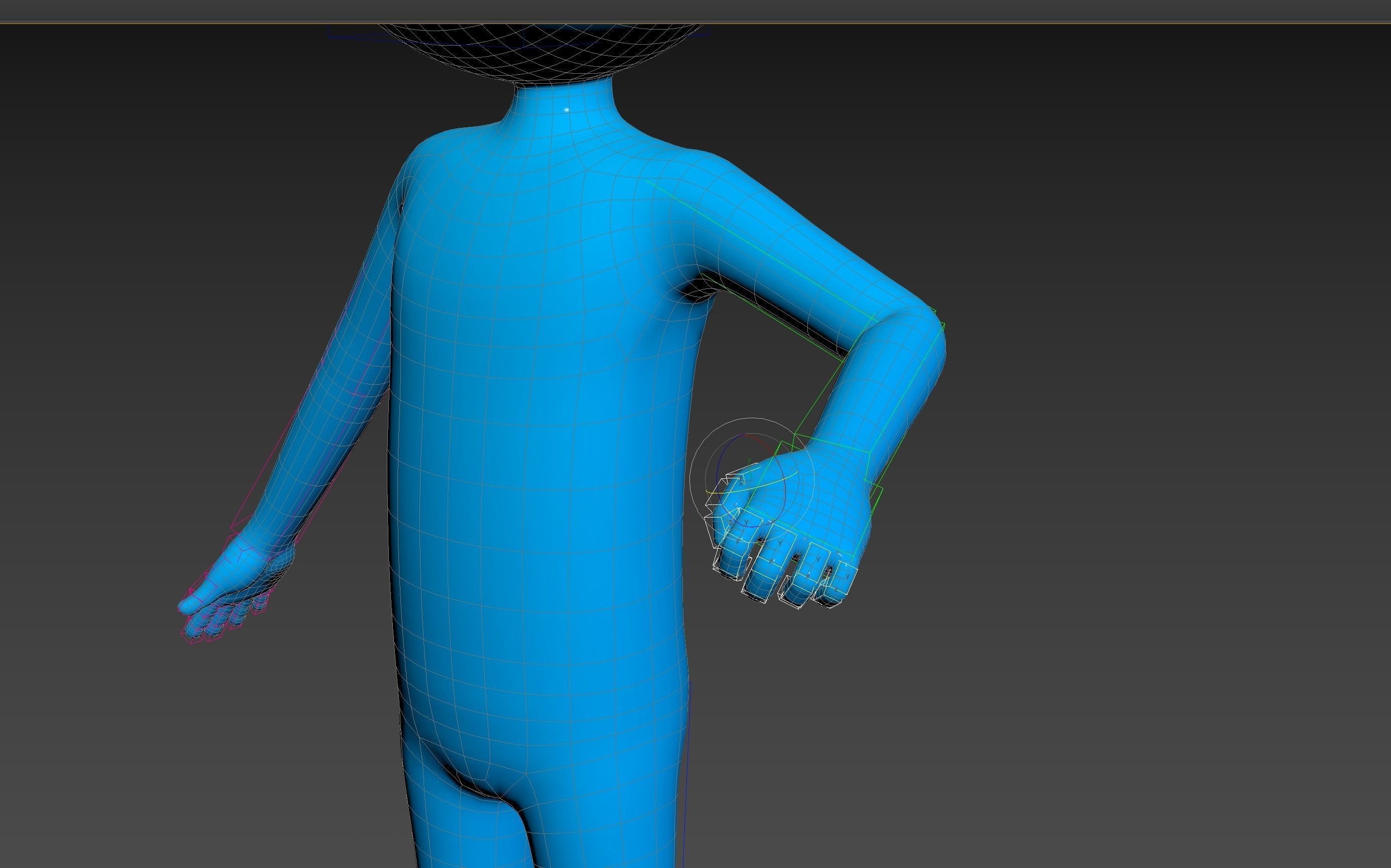 Character183 Rigged Blue Man 3D model rigged | CGTrader