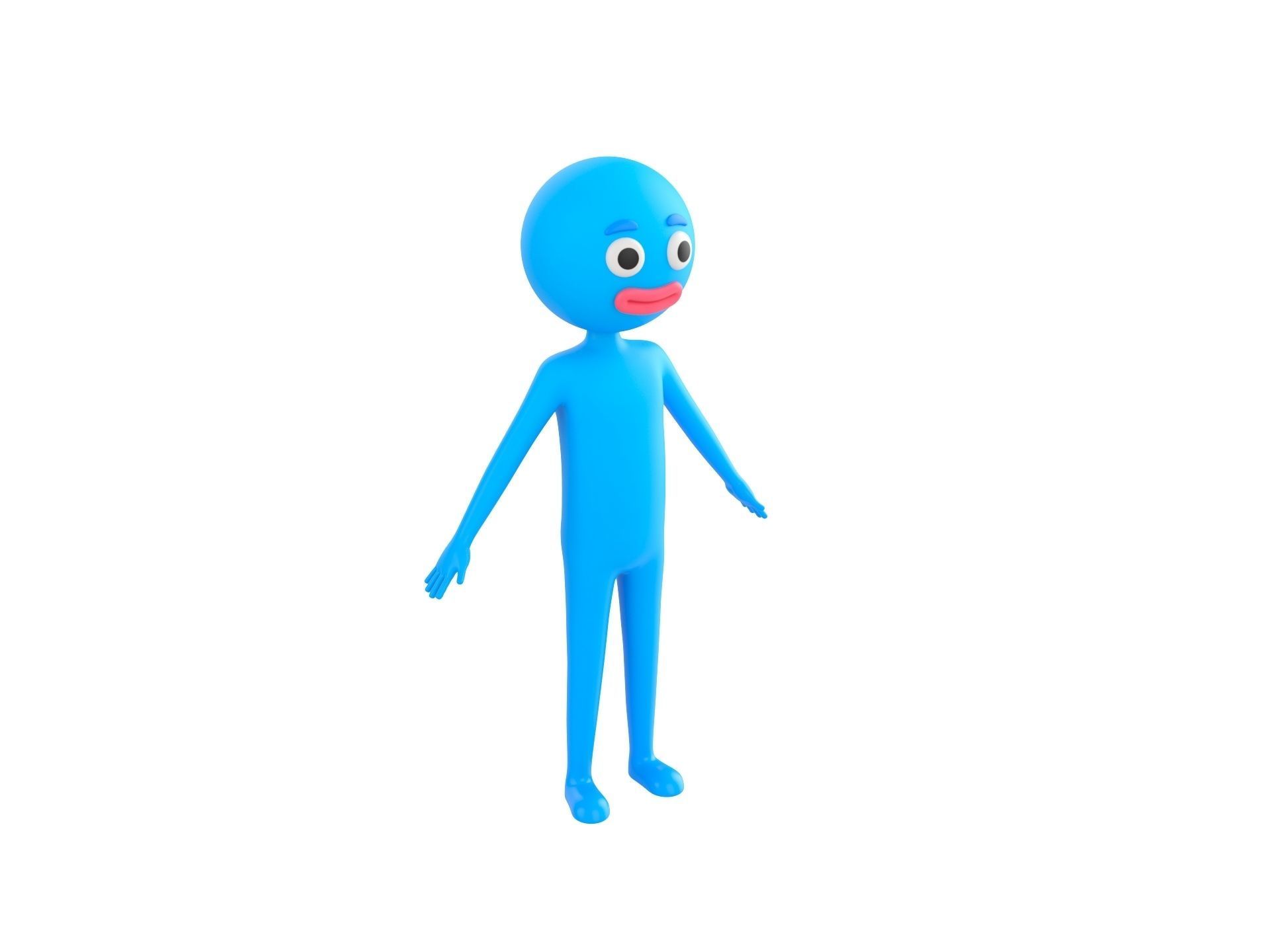 Character183 Rigged Blue Man 3D model rigged | CGTrader