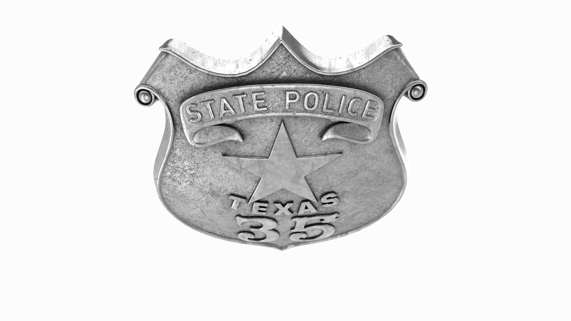 Old Texas Police badge 3D model | CGTrader