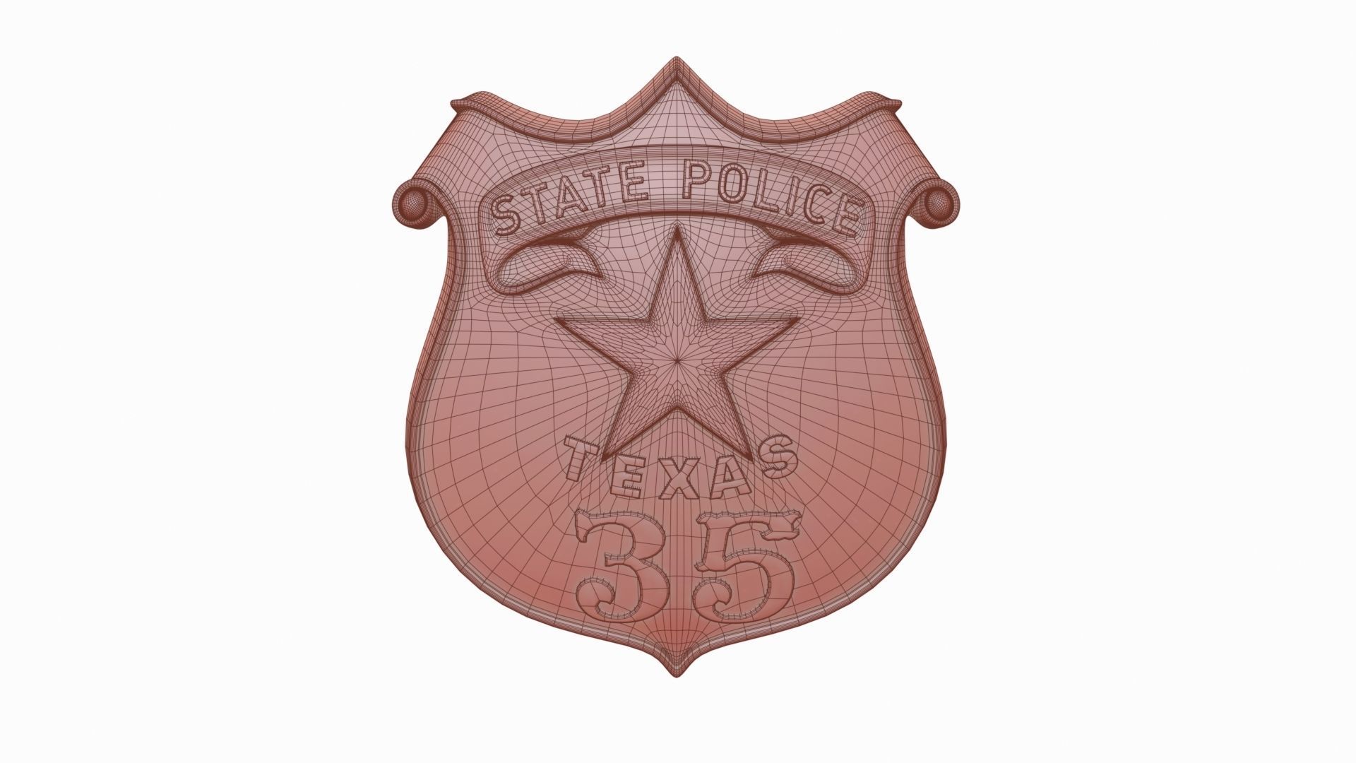 Old Texas Police badge 3D model | CGTrader