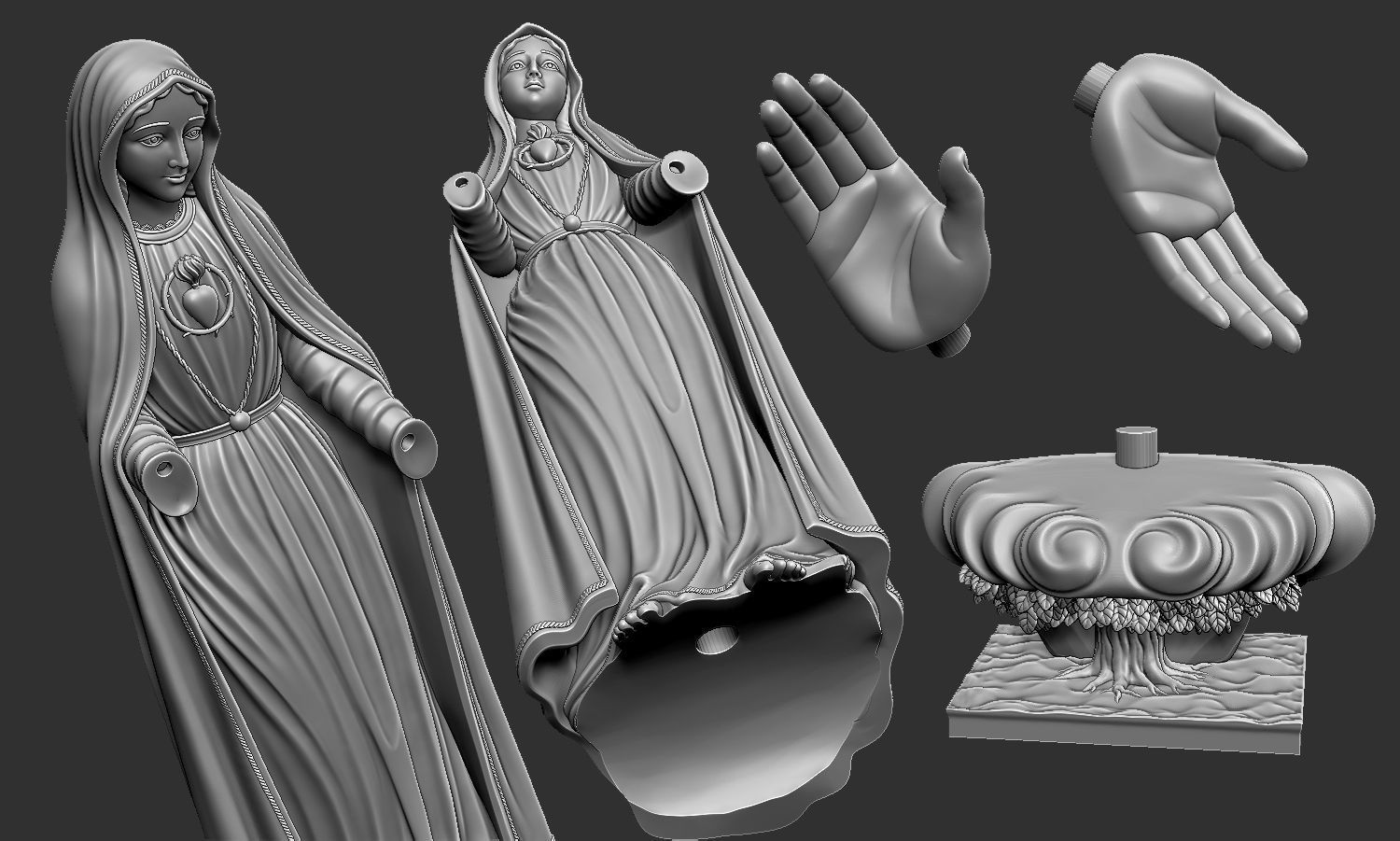 Virgin Mary 3D model 3D printable | CGTrader