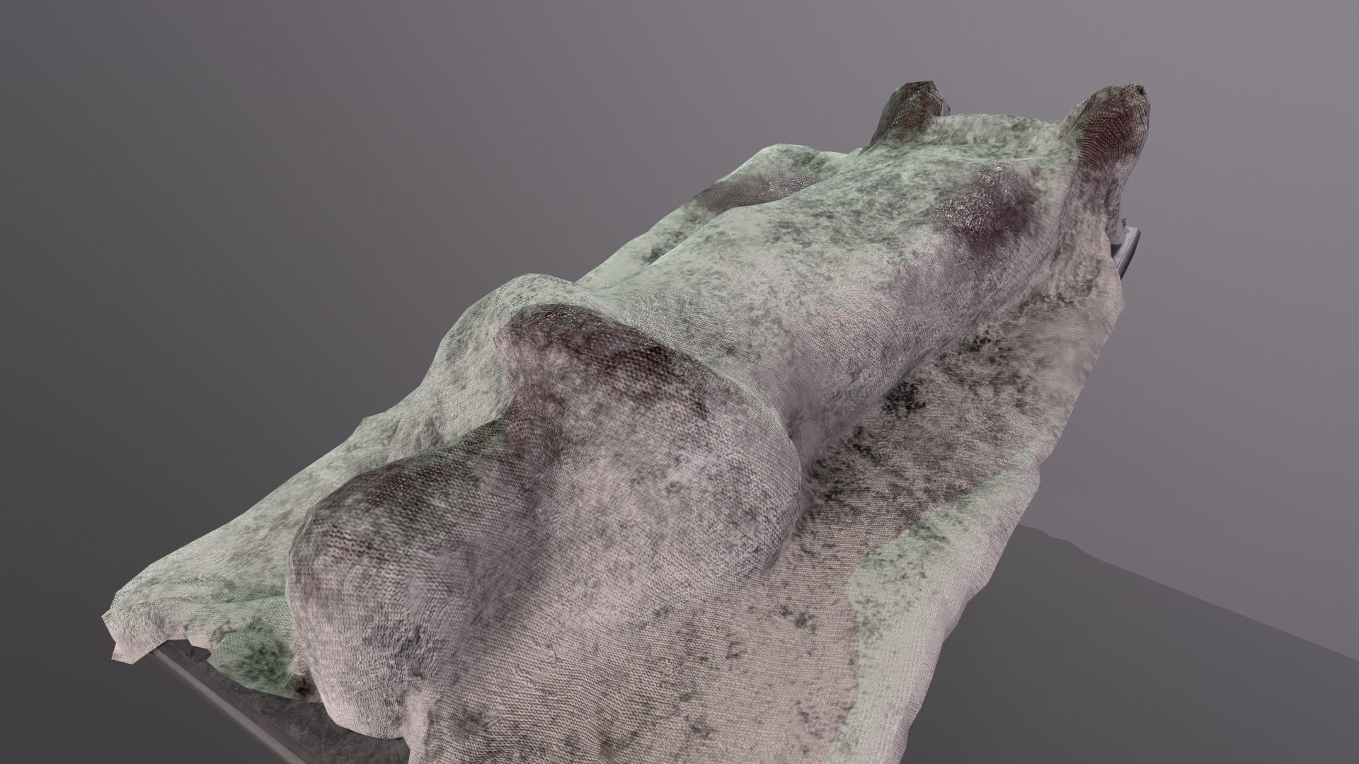 3D model Dead body covered by blanket on an autopsy table PBR VR / AR ...