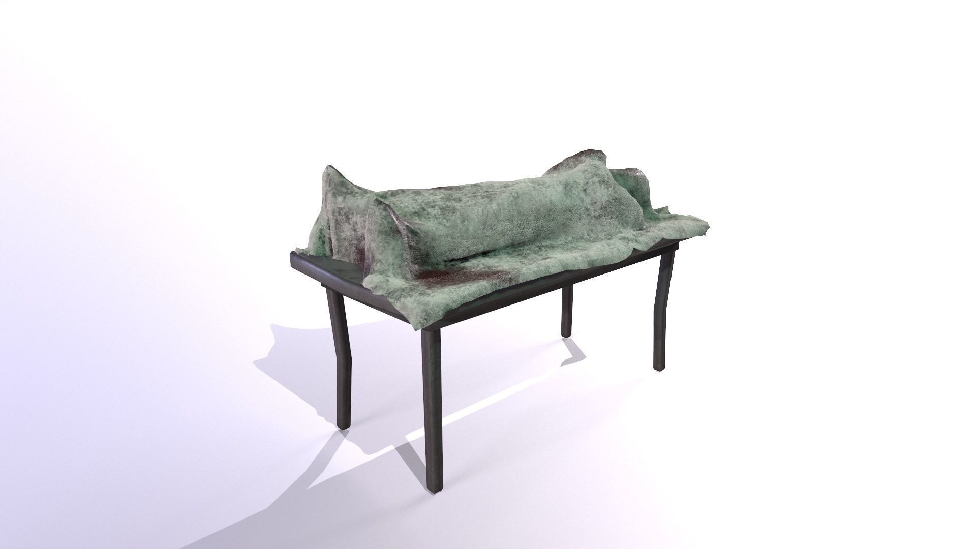 3D model Dead body covered by blanket on an autopsy table PBR VR / AR ...