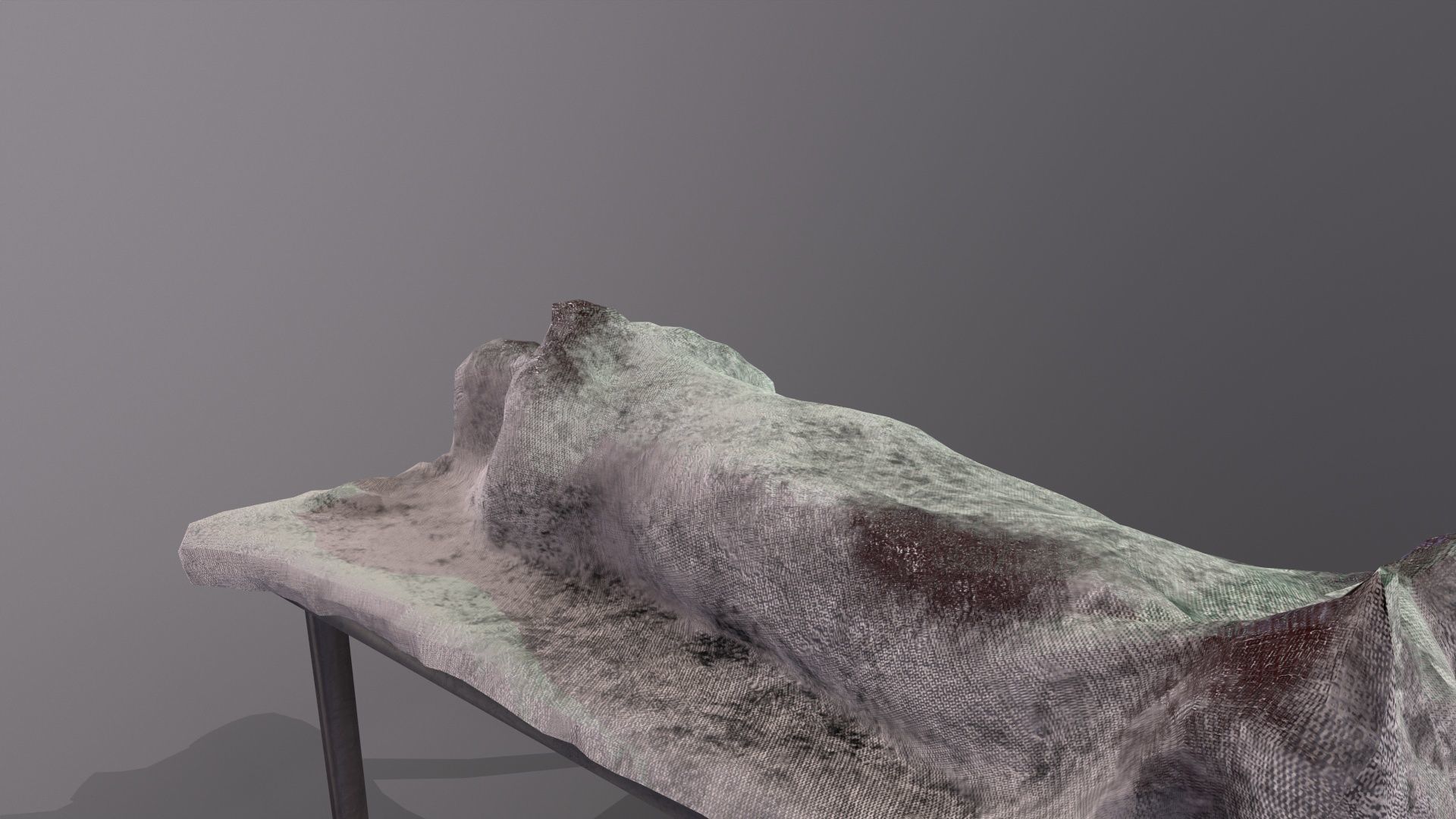 3D model Dead body covered by blanket on an autopsy table PBR VR / AR ...