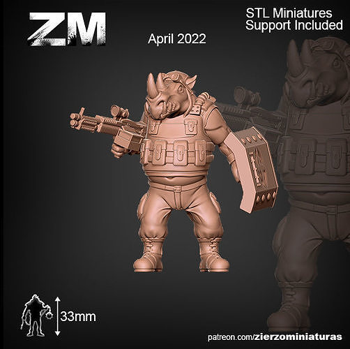 Captain Rhino 3D model 3D printable | CGTrader