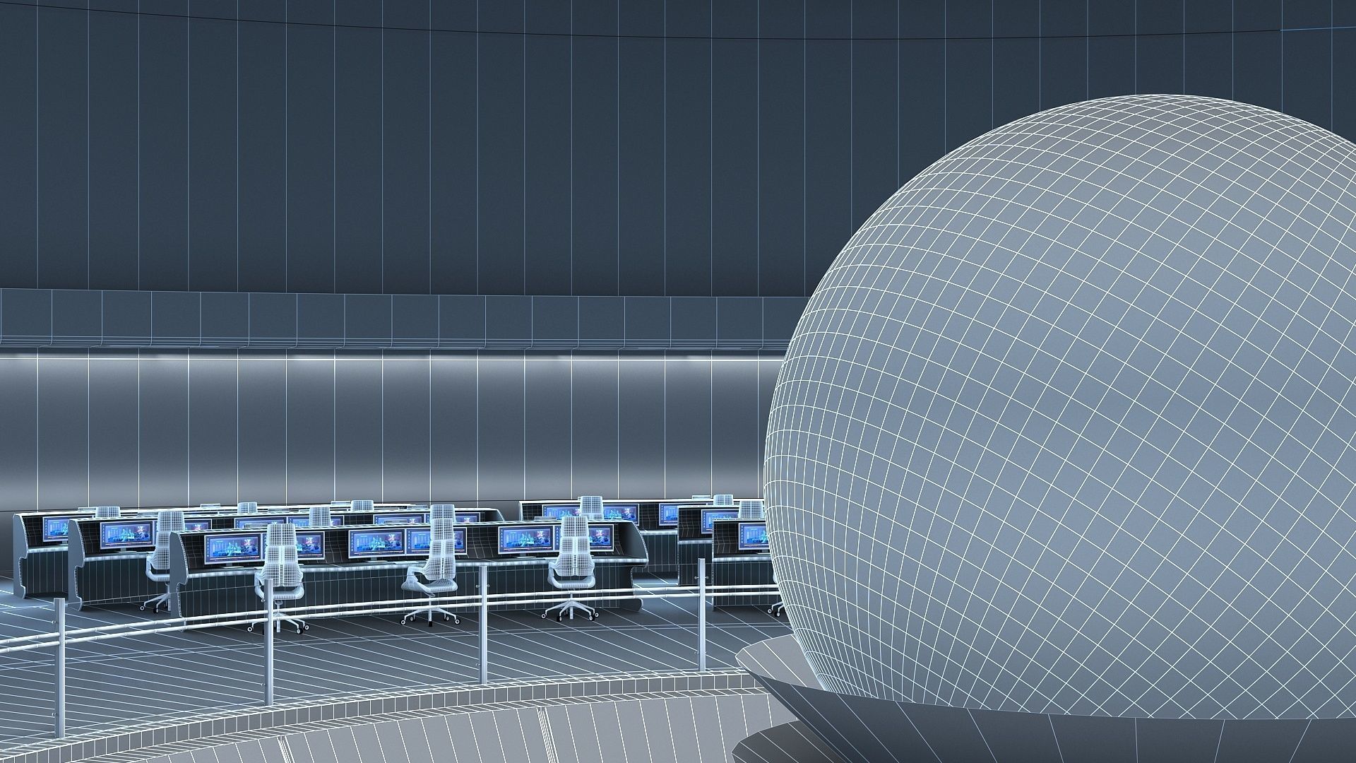 Control Room Monitoring room command center 3D model | CGTrader