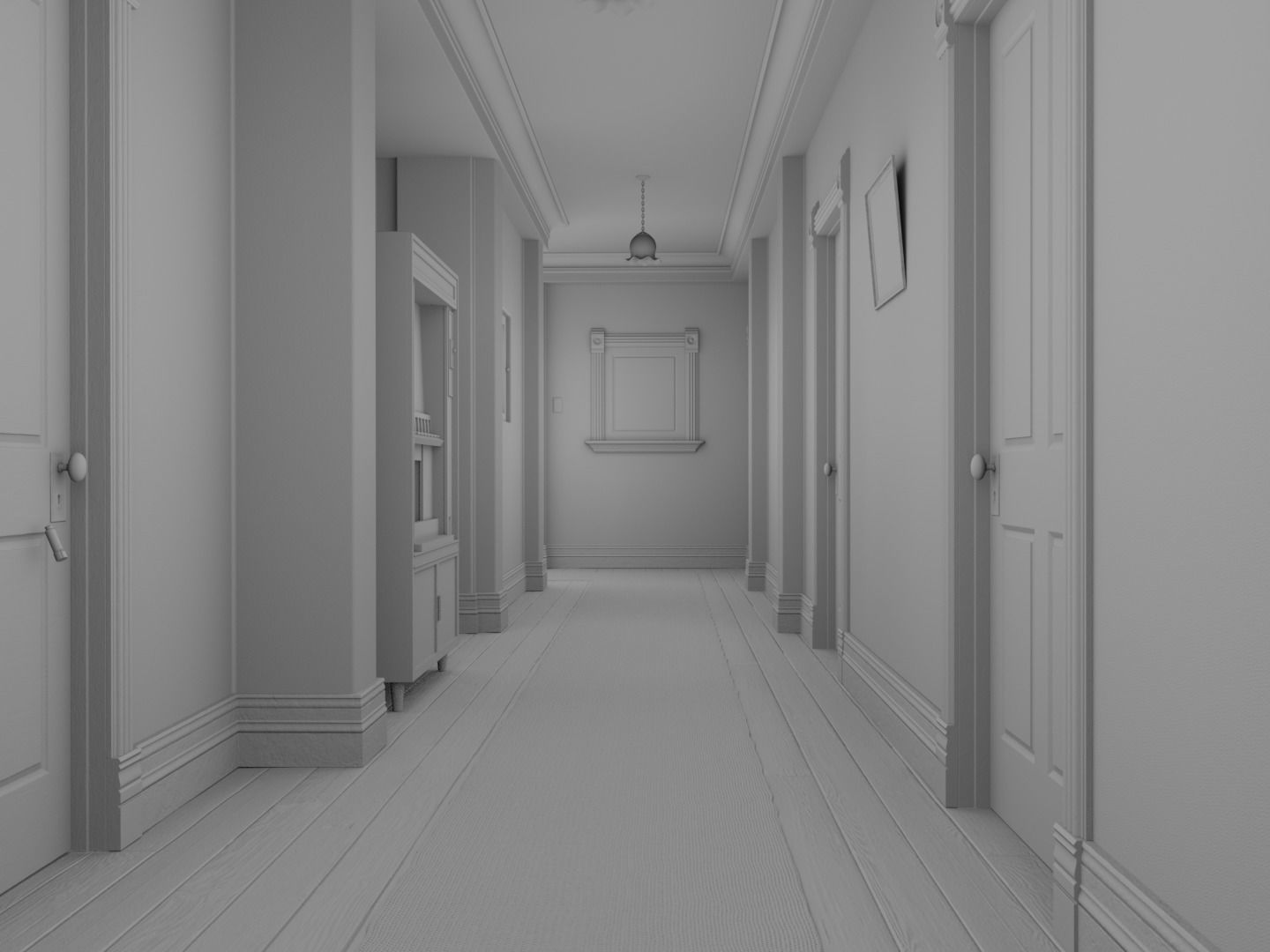 Twins Corridor from The Shining 3D model | CGTrader