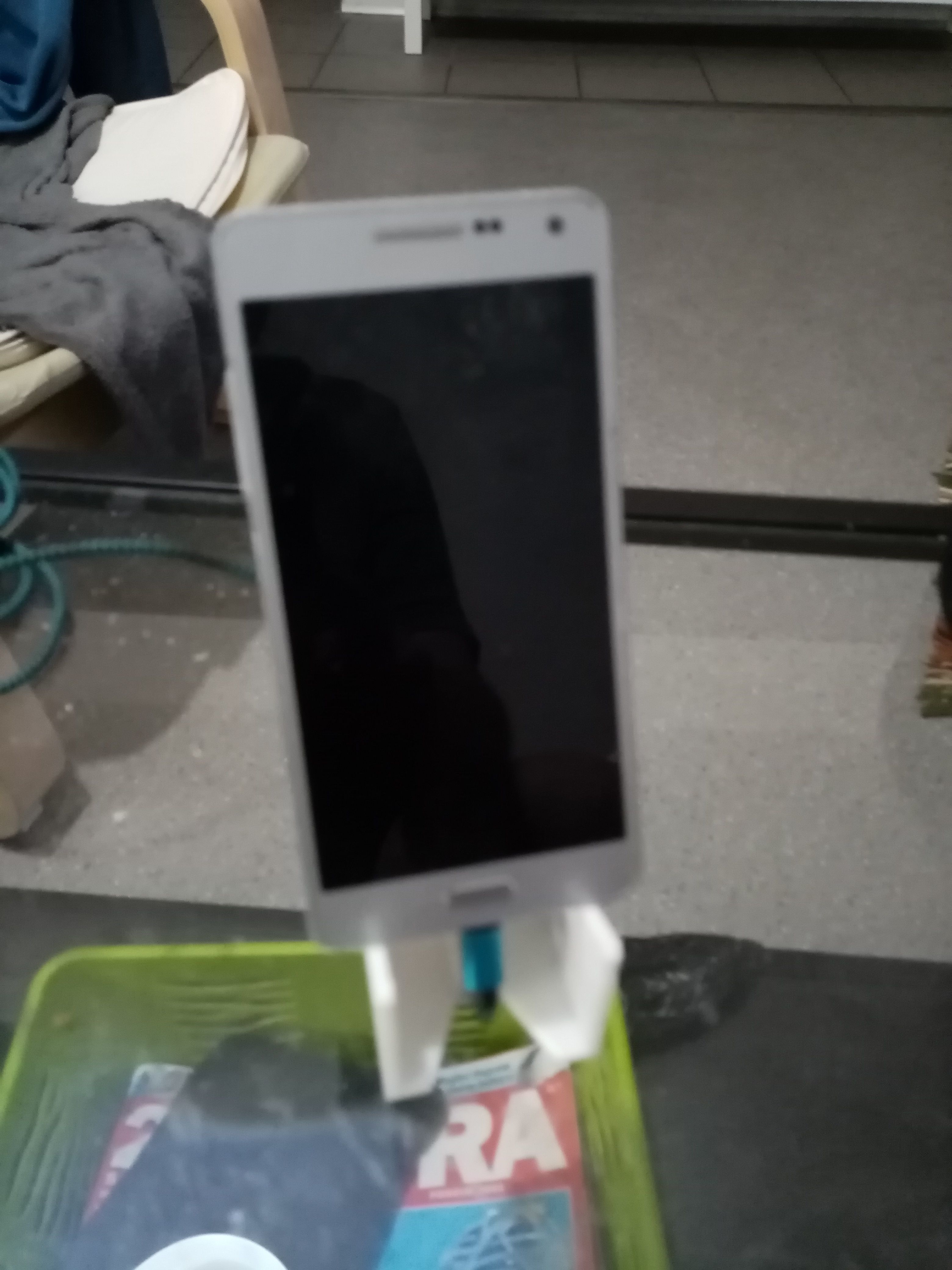 Phone holder with cable holder easy print 3D model 3D printable | CGTrader