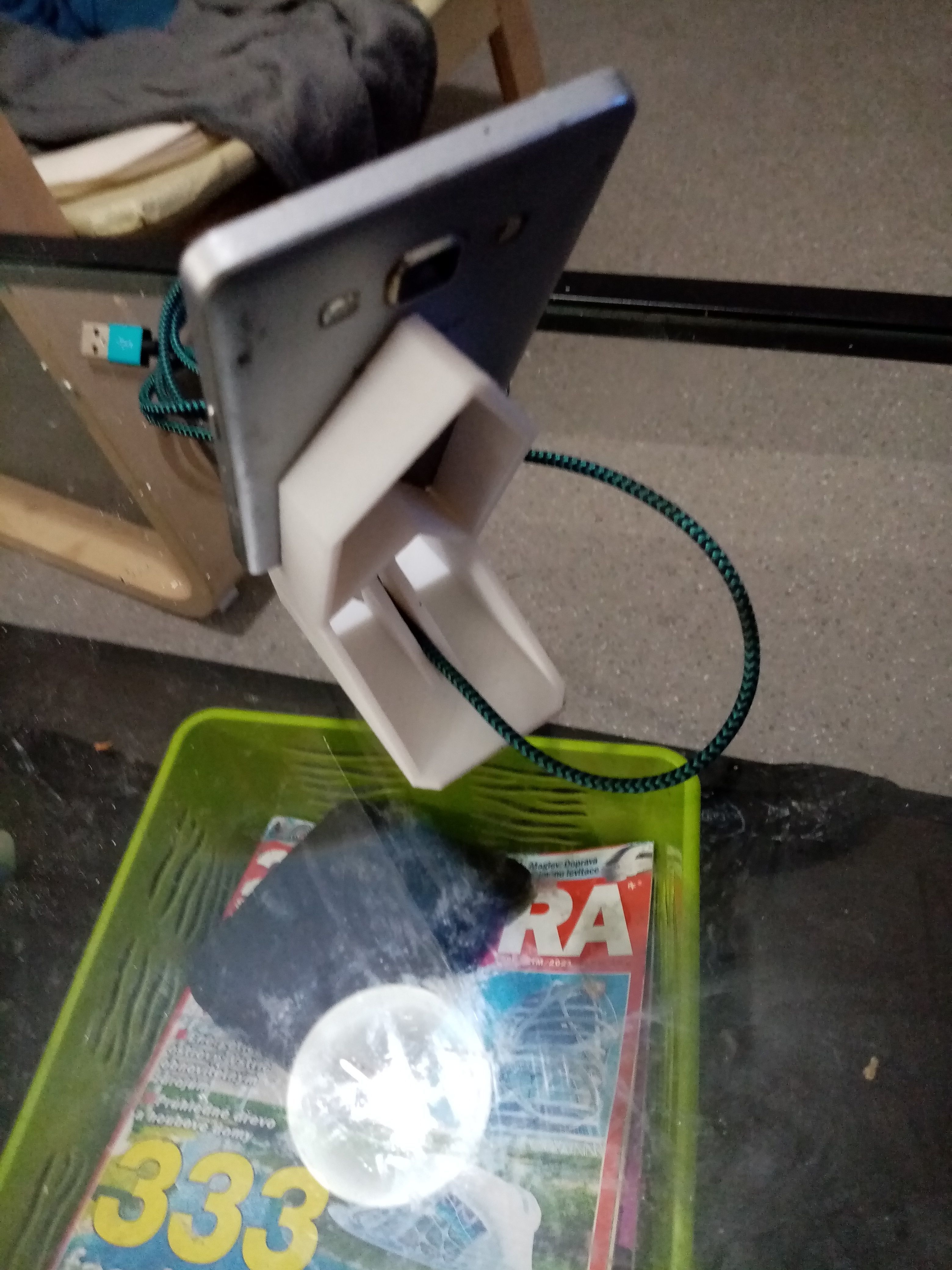 Phone holder with cable holder easy print 3D model 3D printable | CGTrader