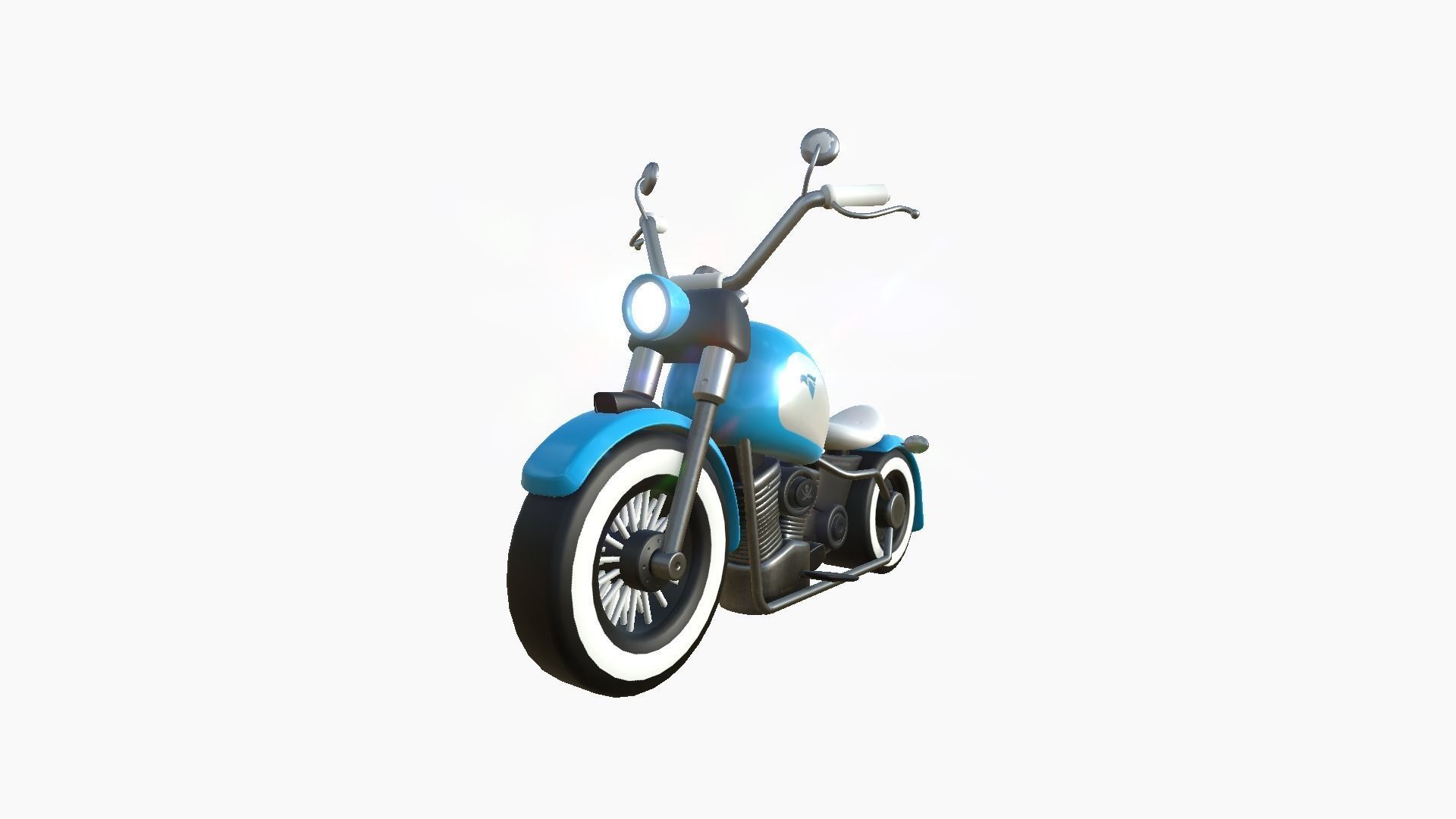 3D model Motorcycle Cartoon A16 Blue White - Custom Vehicle Design VR ...