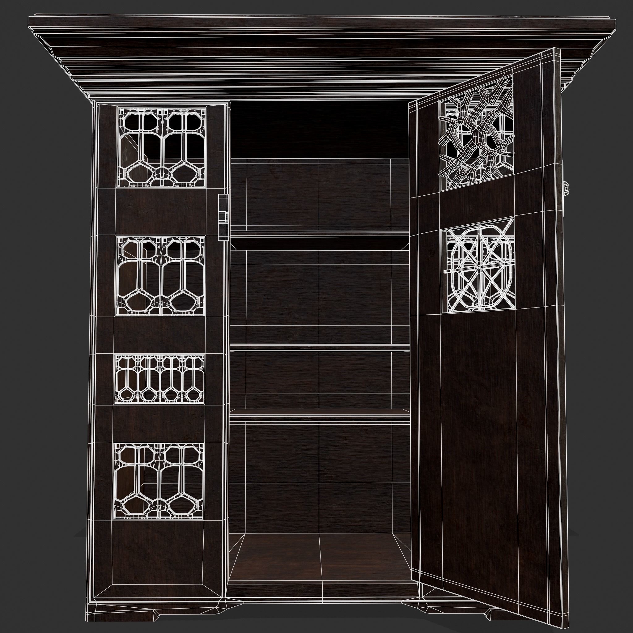 3D model Rustic Medieval Wooden Armoire VR / AR / low-poly | CGTrader
