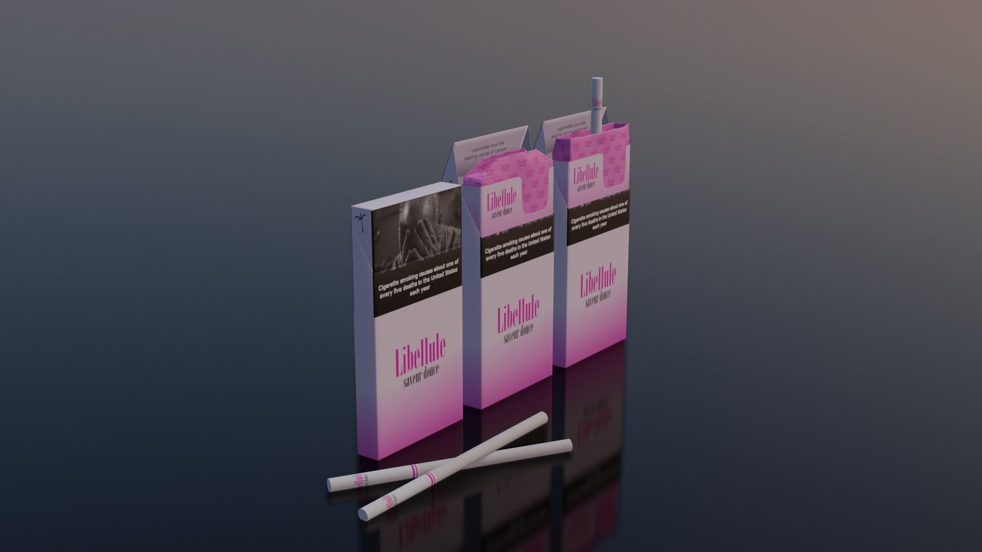 slim cigarette pack 3D model | CGTrader