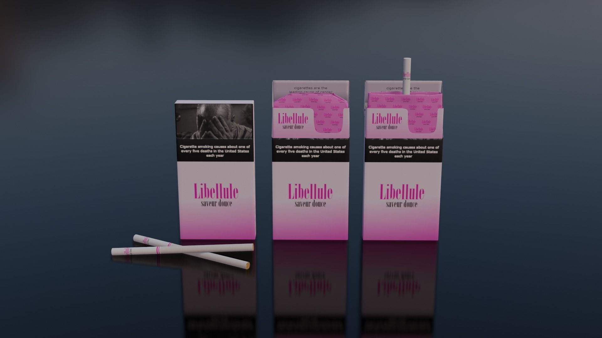slim cigarette pack 3D model | CGTrader