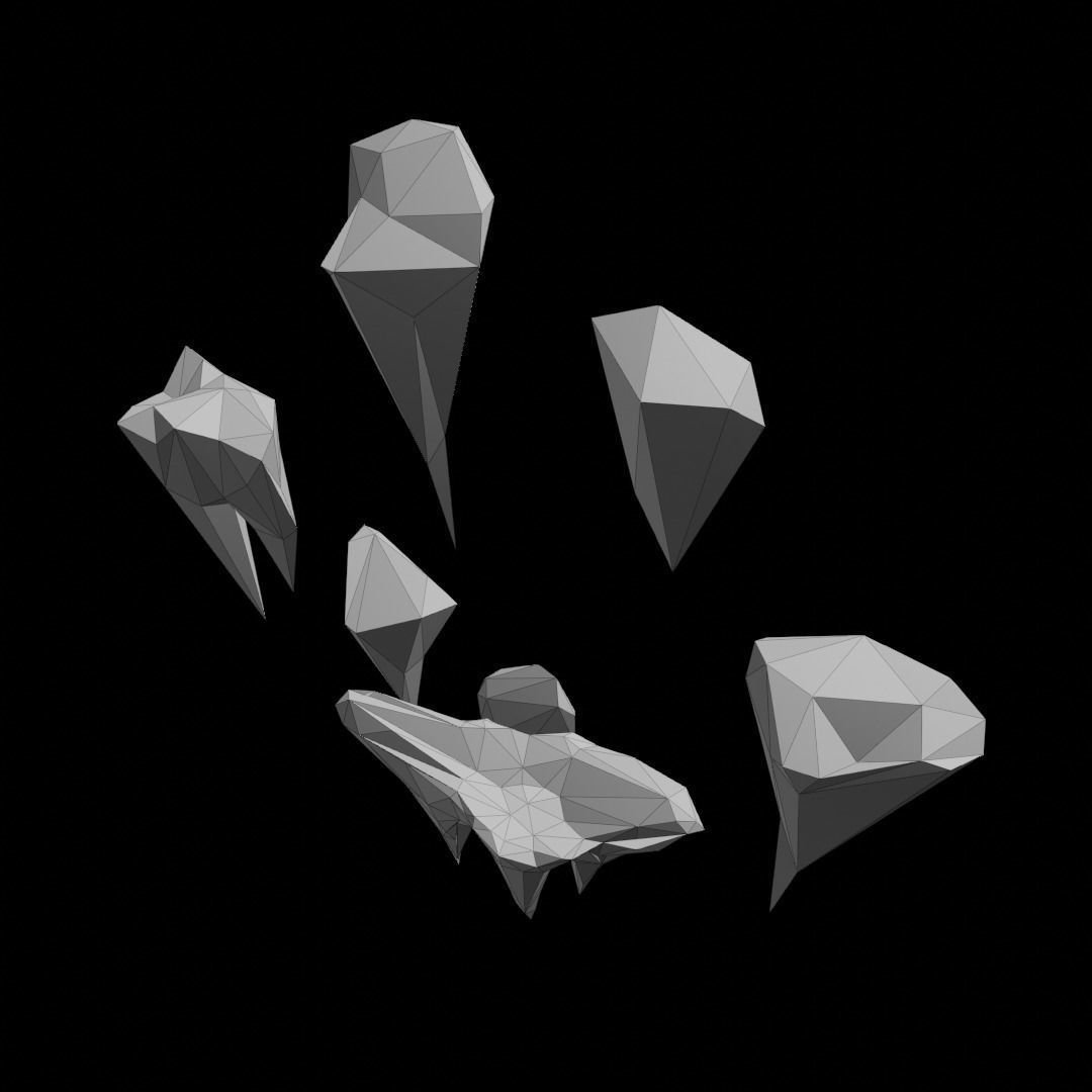 3D model Low Poly Icicles ice crystals VR / AR / low-poly | CGTrader